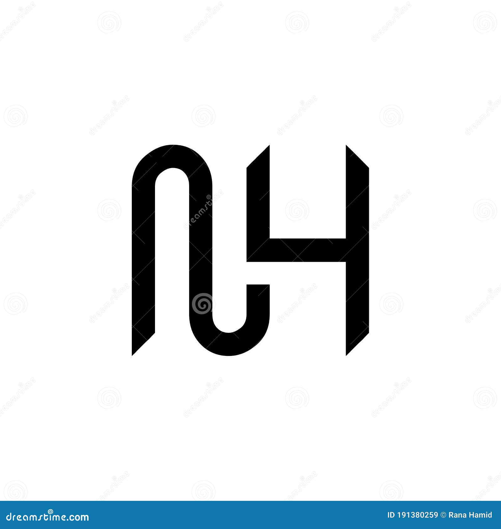 Initial Letter NH Logo Design Vector Template. Creative Abstract NH ...
