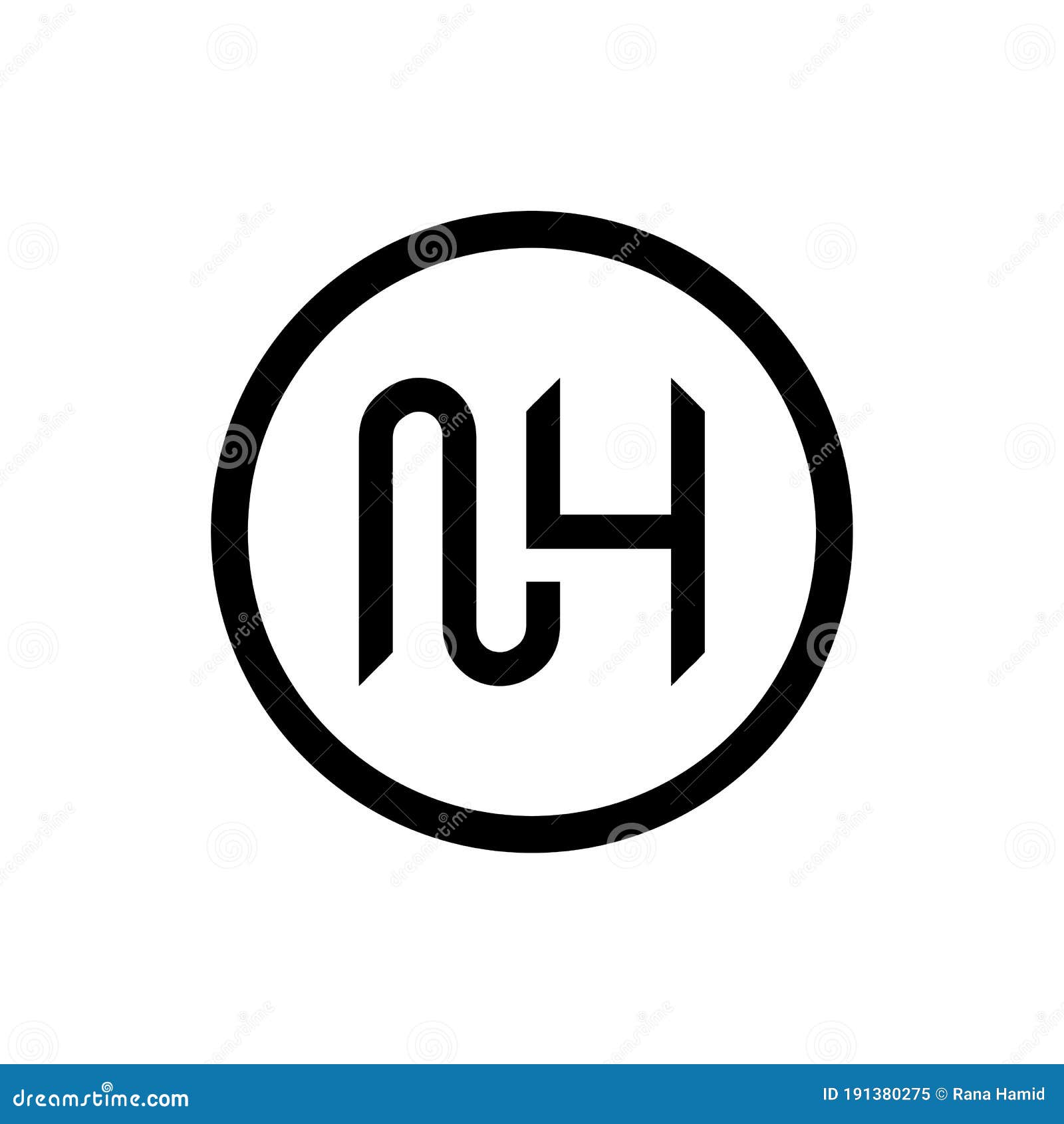 Initial Letter NH Logo Design Vector Template. Creative Abstract NH ...