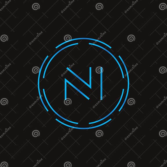 Initial Letter NI Logo Design Vector Template. Digital Abstract NI ...