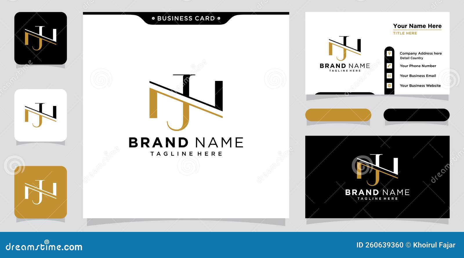 Initial Letter NJ Logo Design Template Stock Vector - Illustration of ...