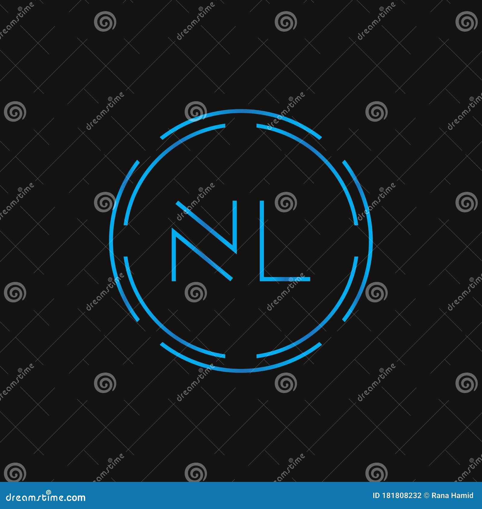 Initial Letter NL Logo Design Vector Template. Digital Abstract NL ...