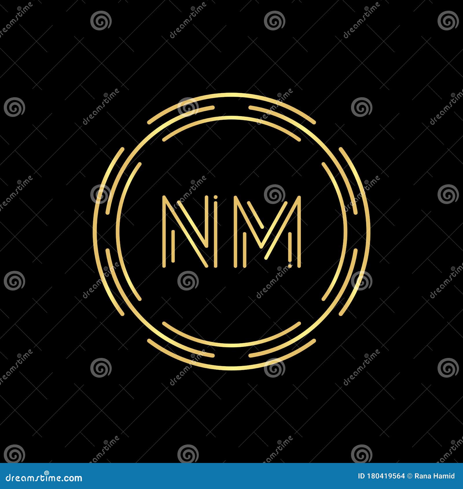 Initial Letter NM Logo Design Vector Template. Digital Abstract NM ...