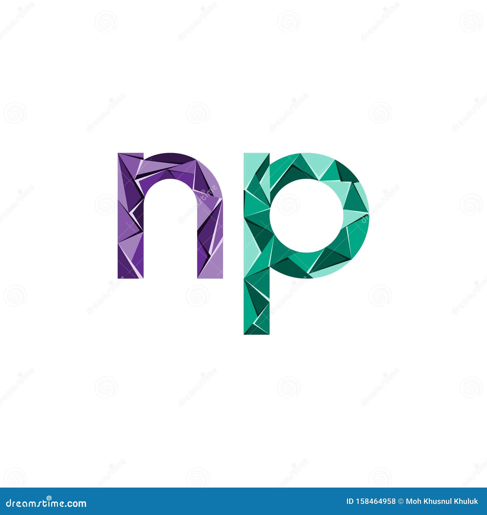 Initial Letter Np Abstract Triangle Logo Vector Stock Vector ...