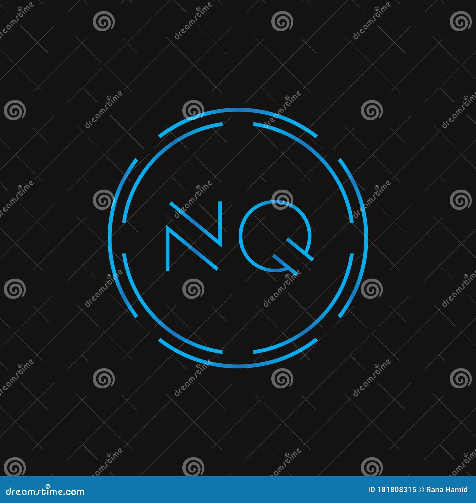 Initial Letter NQ Logo Design Vector Template. Digital Abstract NQ ...