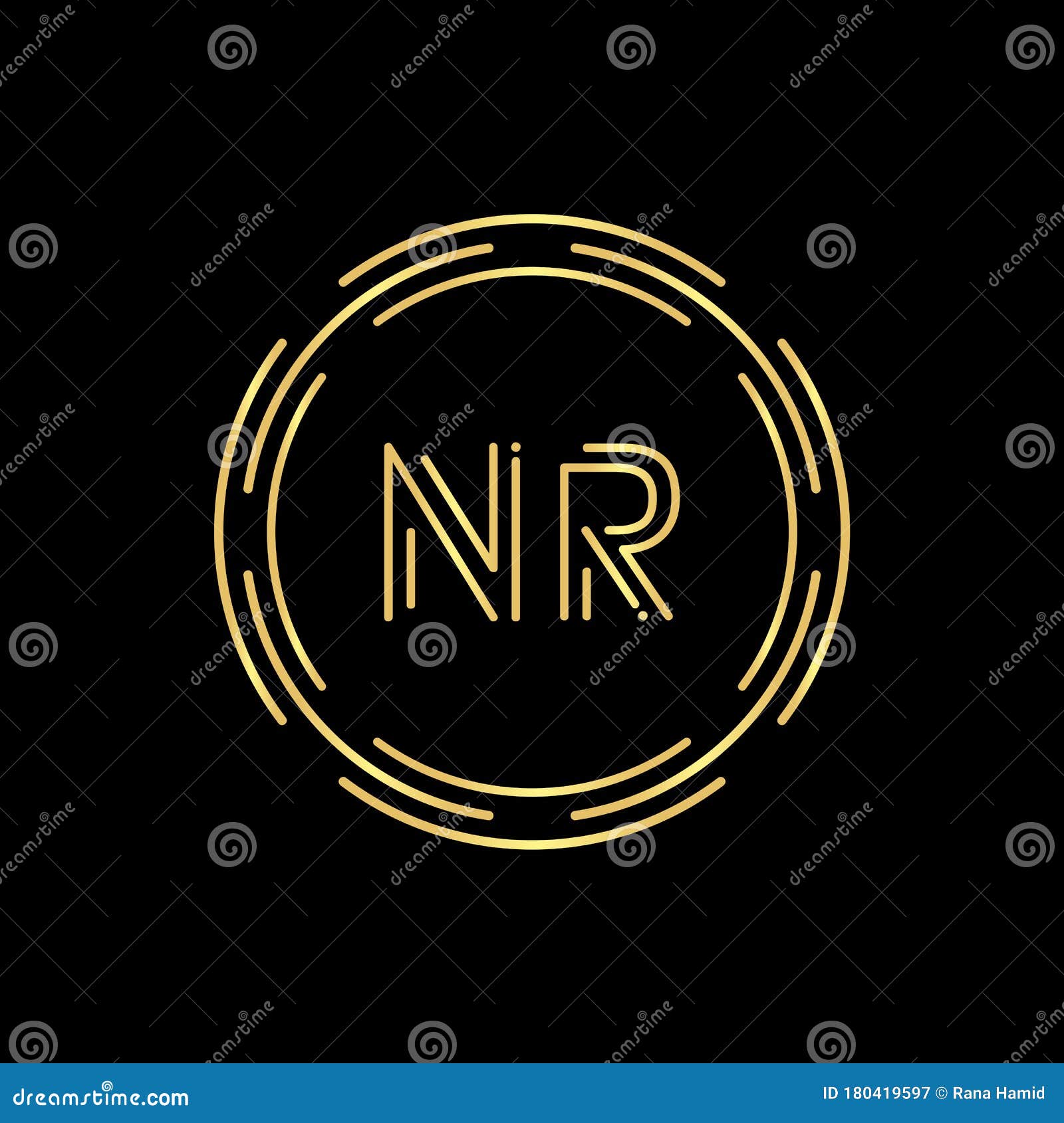 Initial Letter NR Logo Design Vector Template. Digital Abstract NR ...
