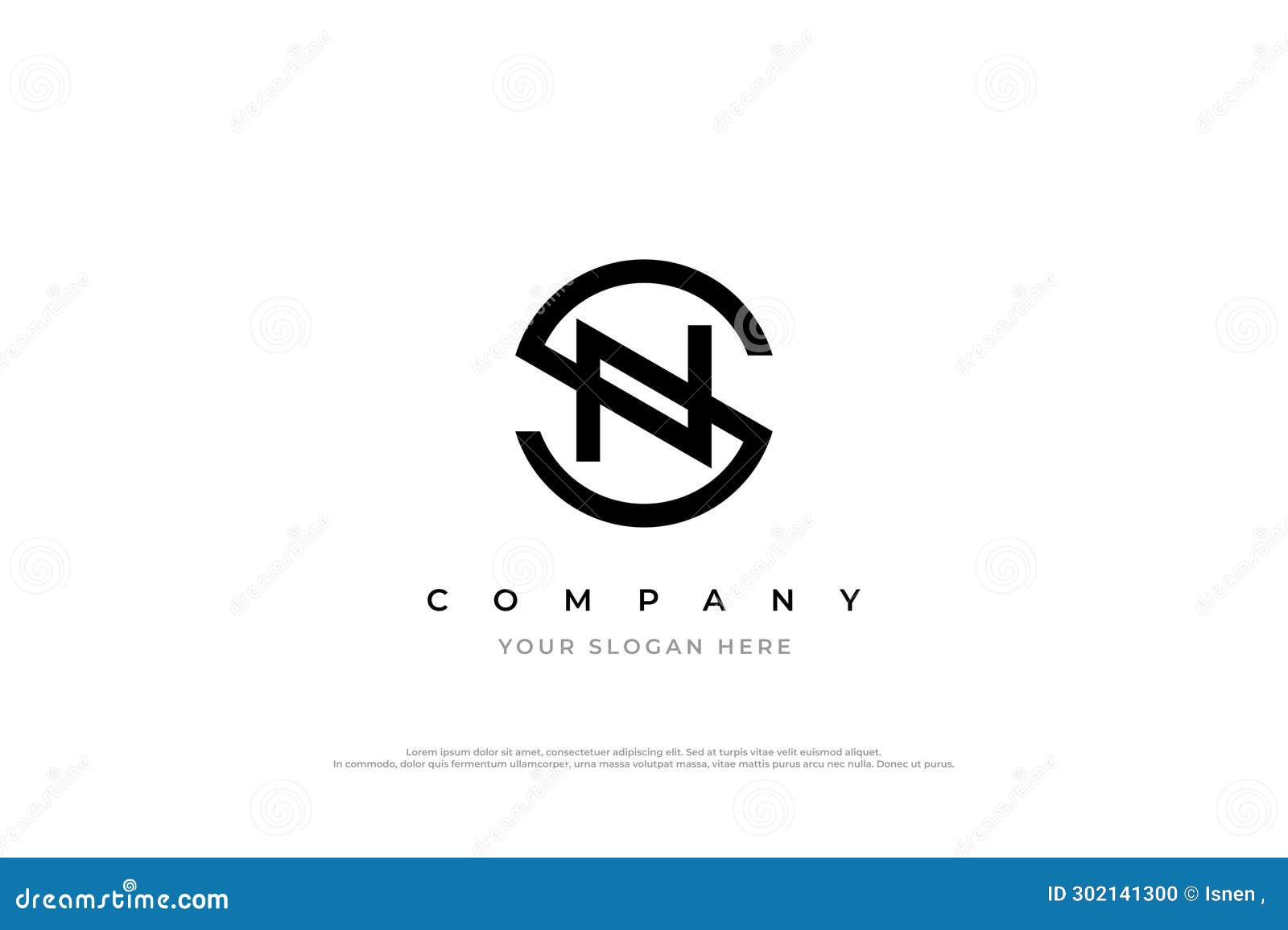 Initial Letter NS Logo or SN Monogram Logo Design Stock Vector ...