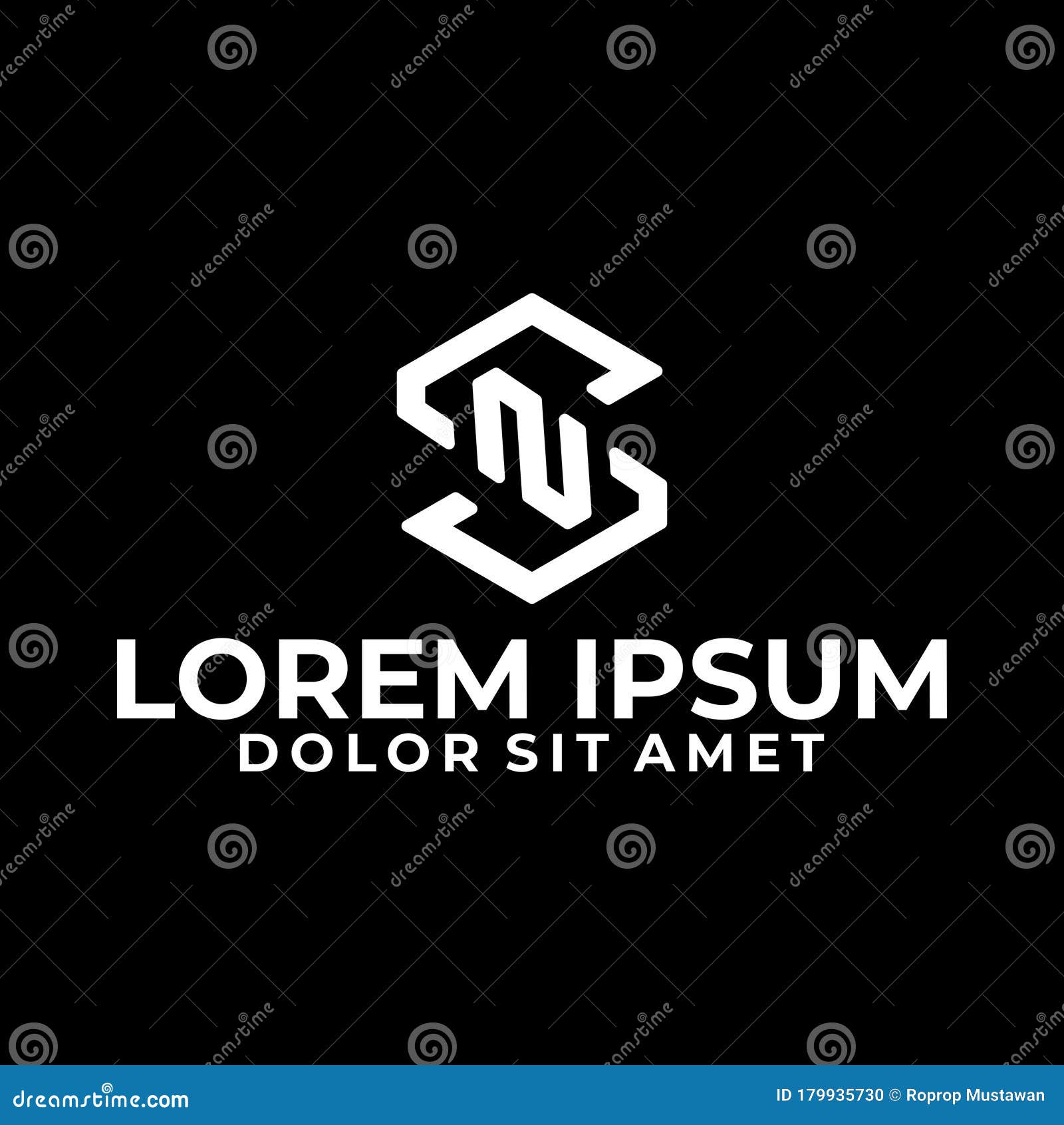 Initial Letter NS or SN Logo Template with Modern Geometric and 3d Cube ...