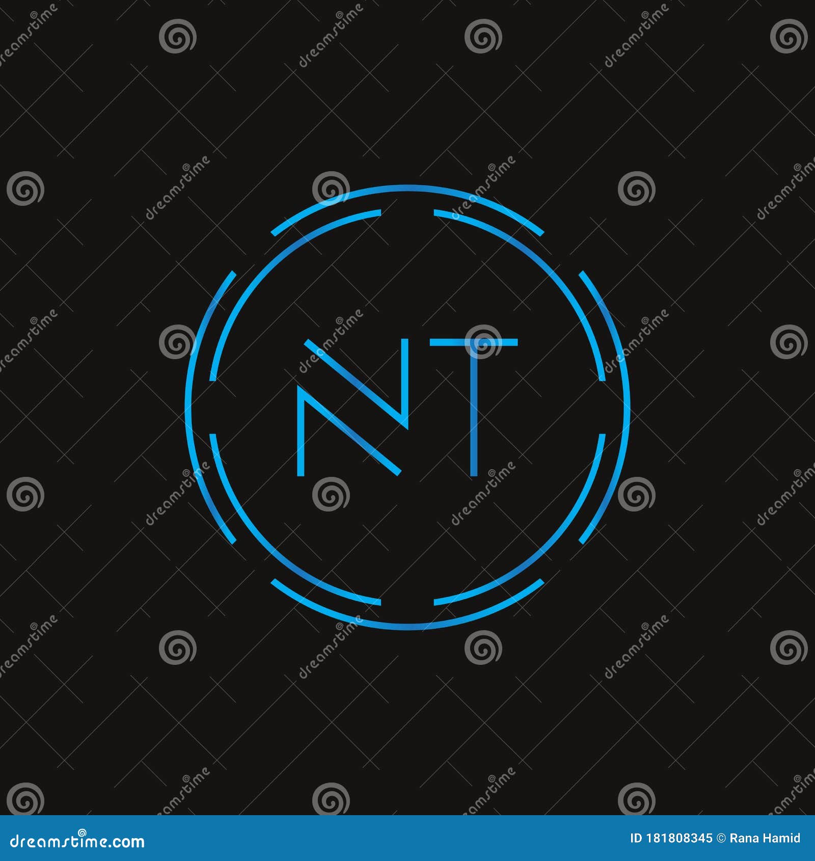 Initial Letter NT Logo Design Vector Template. Digital Abstract NT ...