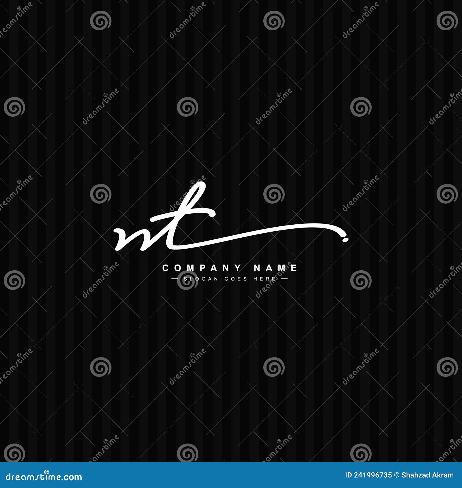 Initial Letter NT Logo - Hand Drawn Signature Logo Stock Vector ...
