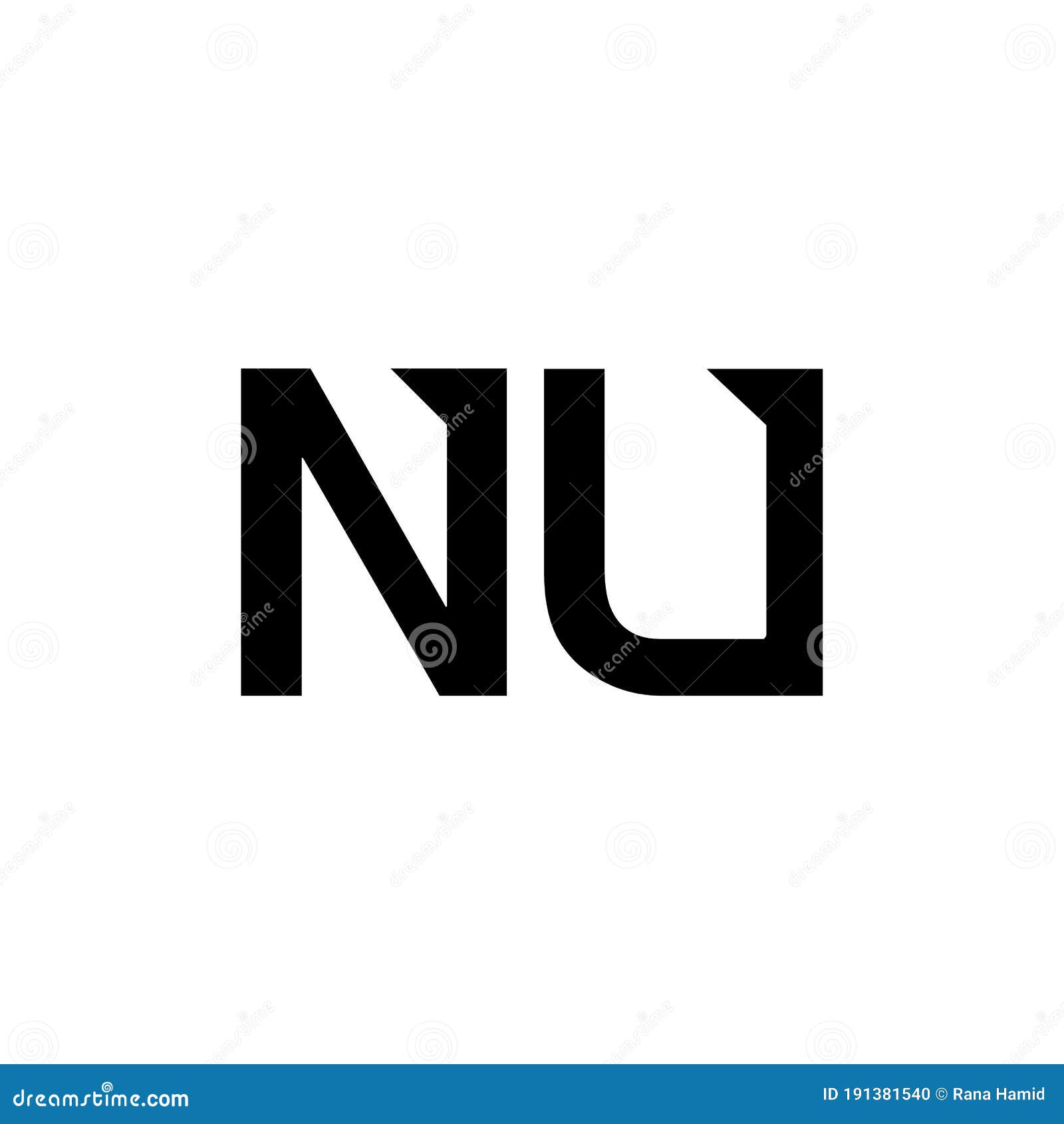 Initial Letter NU Logo Design Vector Template. Creative Abstract NU ...