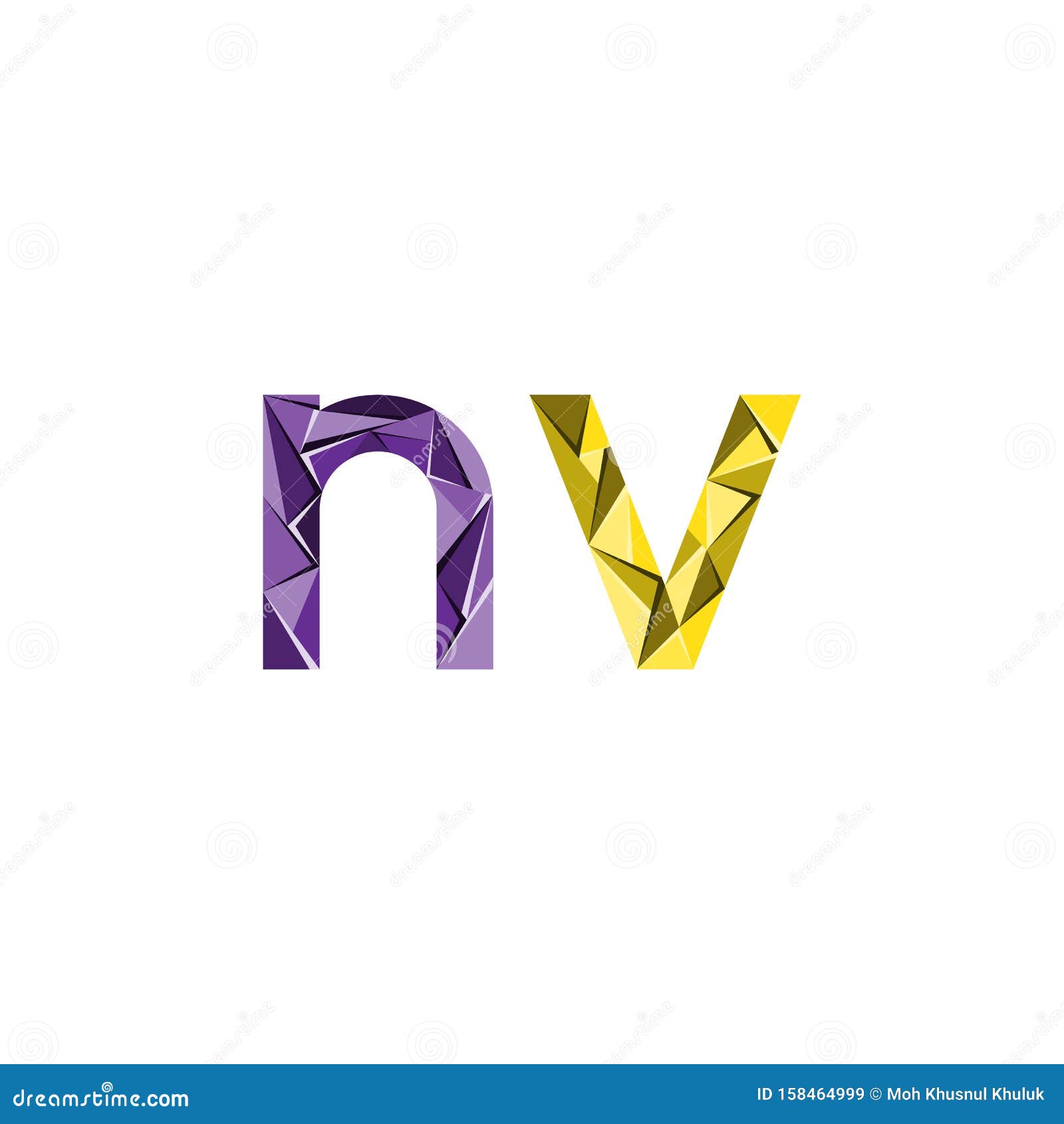 Initial Letter Nv Abstract Triangle Logo Vector Stock Vector ...