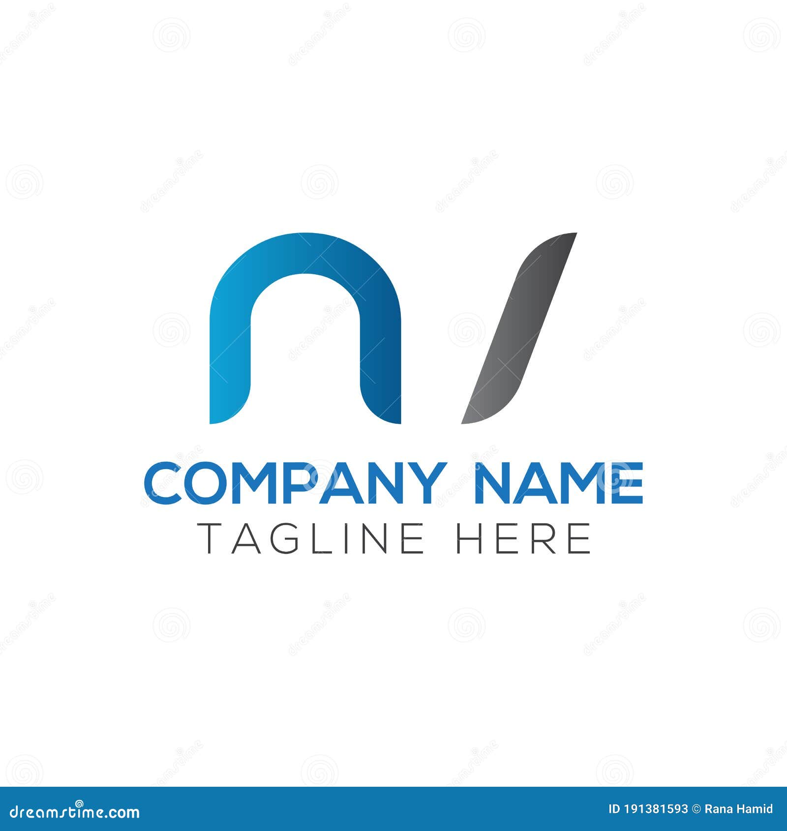 Initial Letter NV Logo Design Vector Template. Creative Abstract NV ...