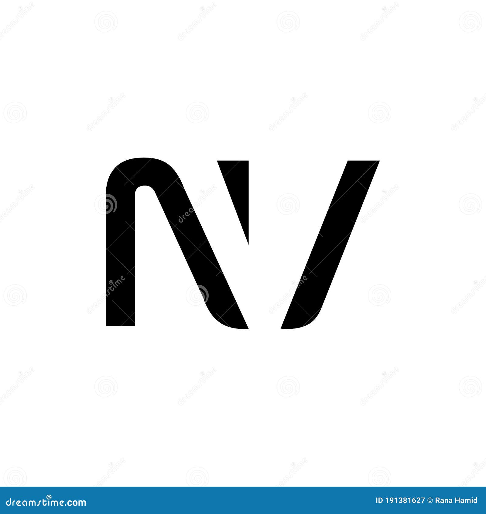 Initial Letter NV Logo Design Vector Template. Creative Abstract NV ...