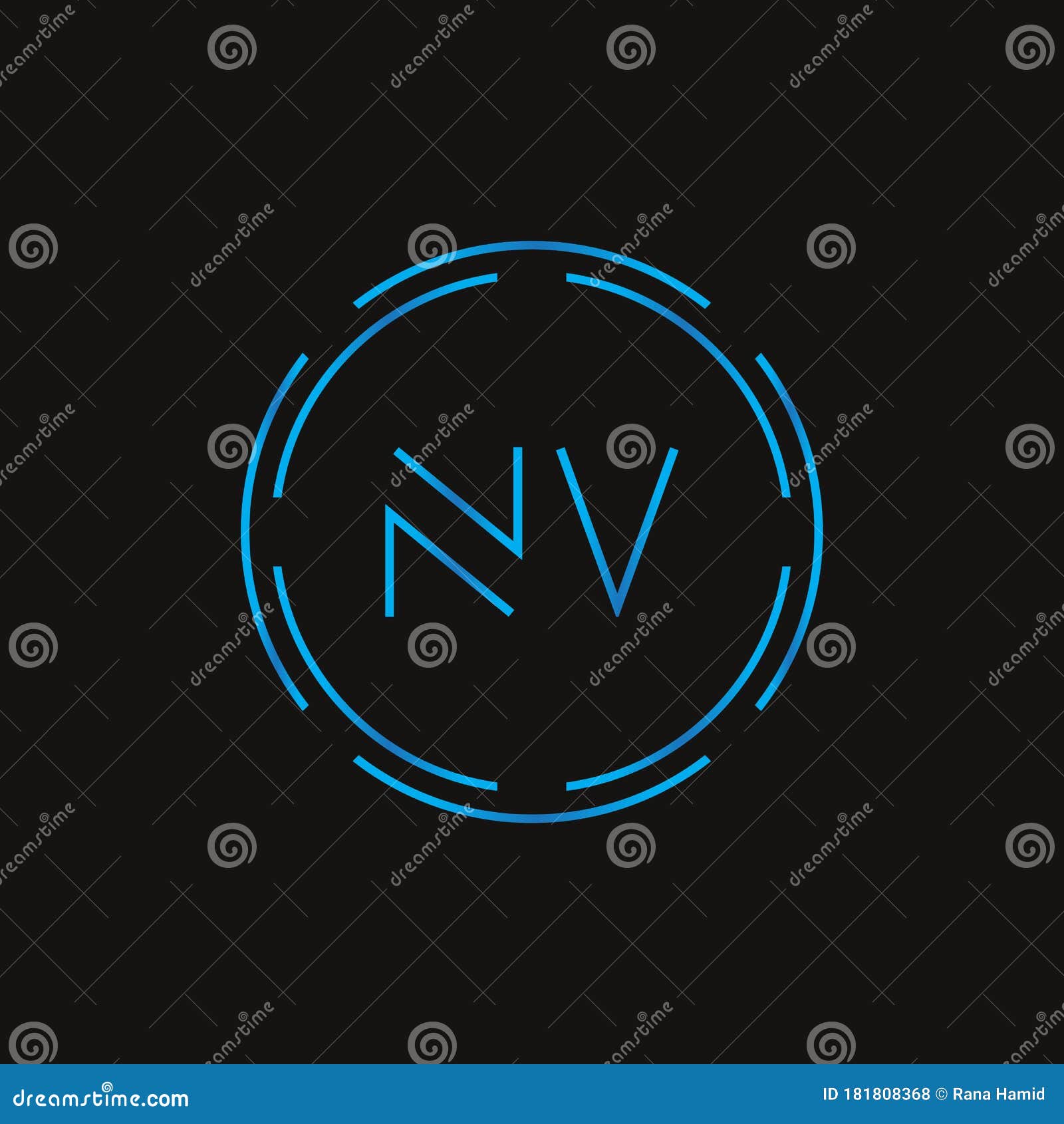 Initial Letter NV Logo Design Vector Template. Digital Abstract NV ...