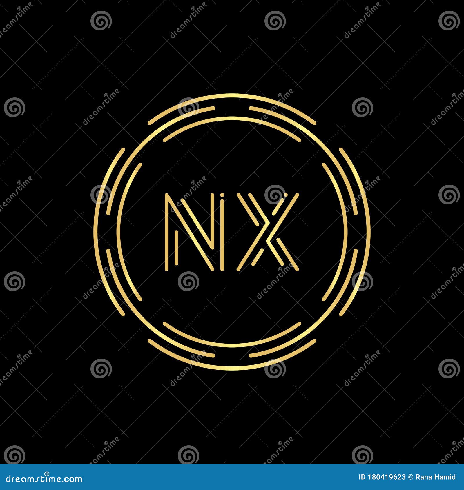 Initial Letter NX Logo Design Vector Template. Digital Abstract NX ...