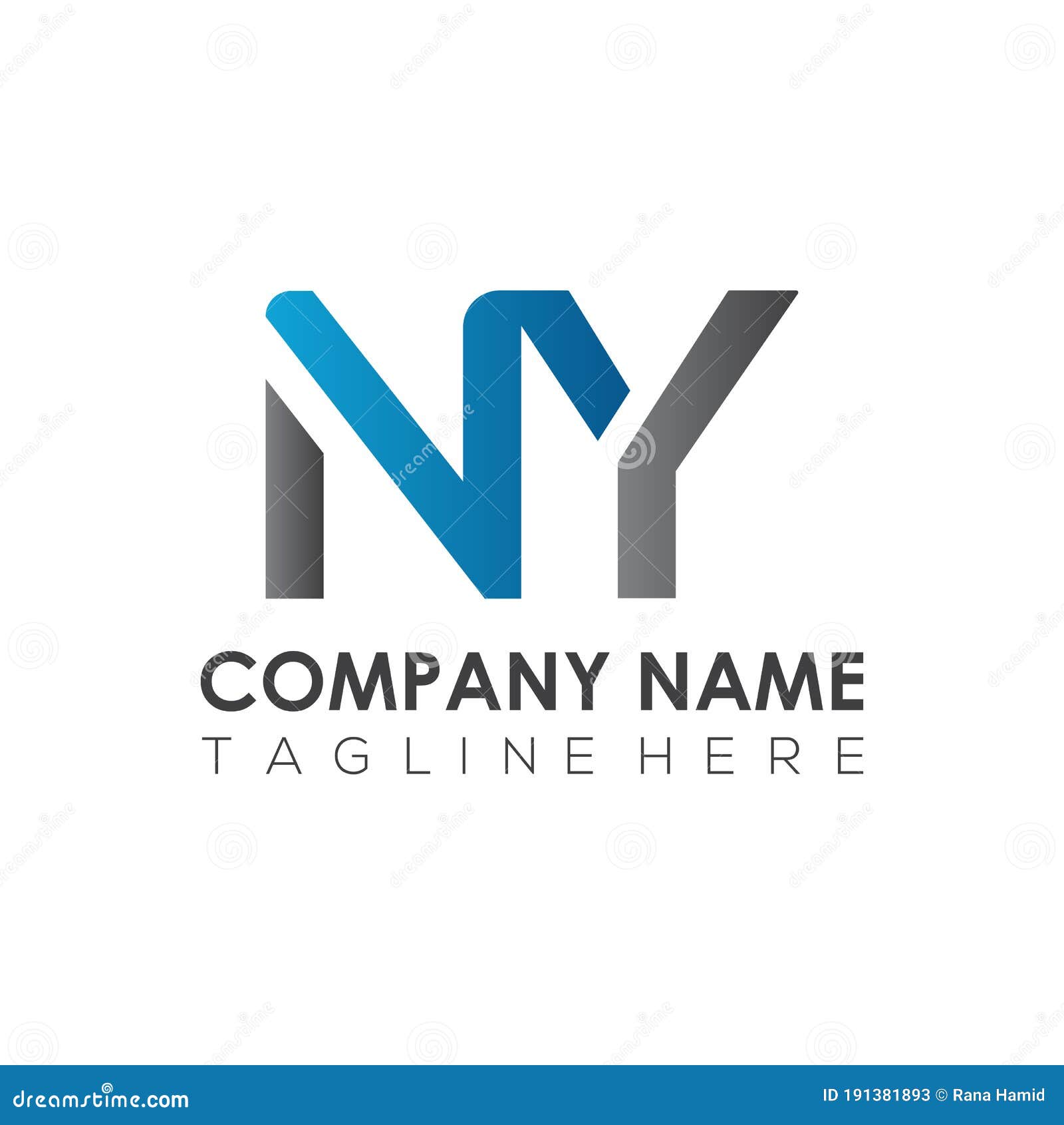 Initial Letter NY Logo Design Vector Template. Creative Abstract NY ...