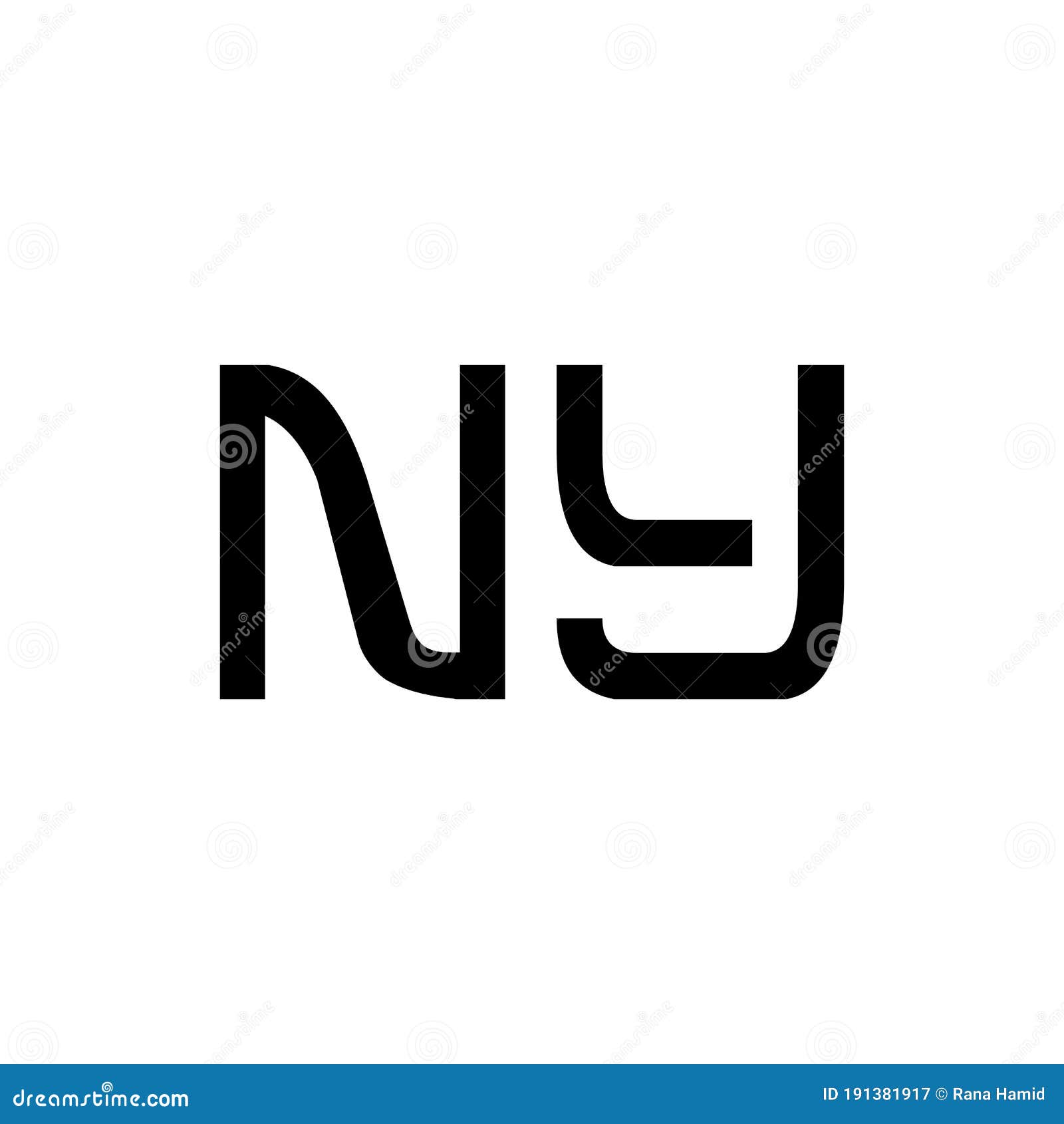 Initial Letter NY Logo Design Vector Template. Creative Abstract NY ...