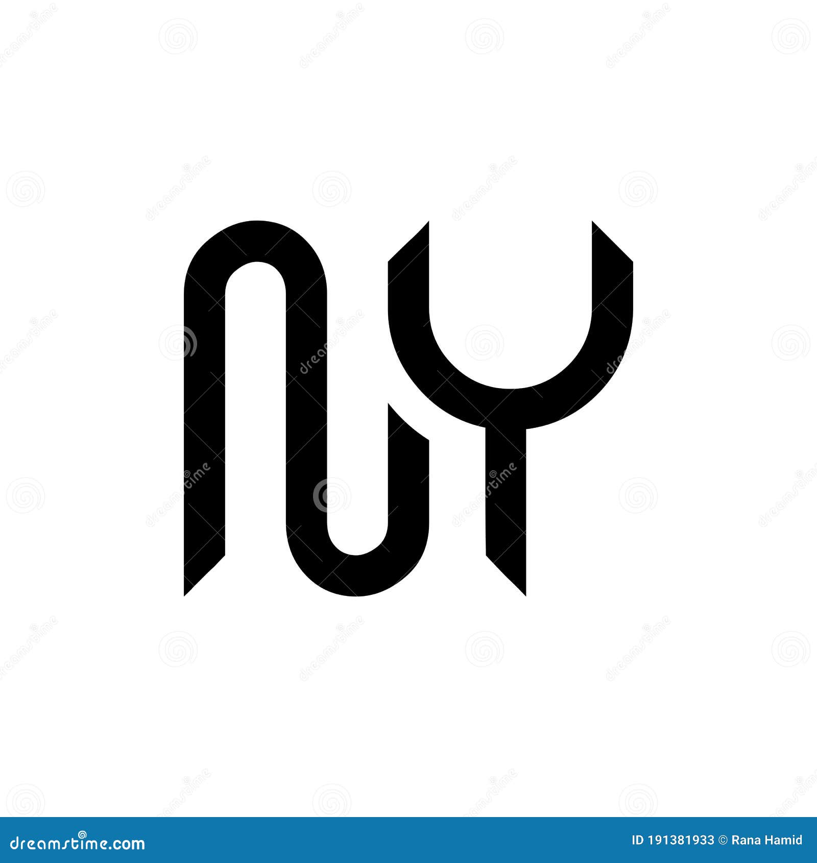 Initial Letter NY Logo Design Vector Template. Creative Abstract NY ...