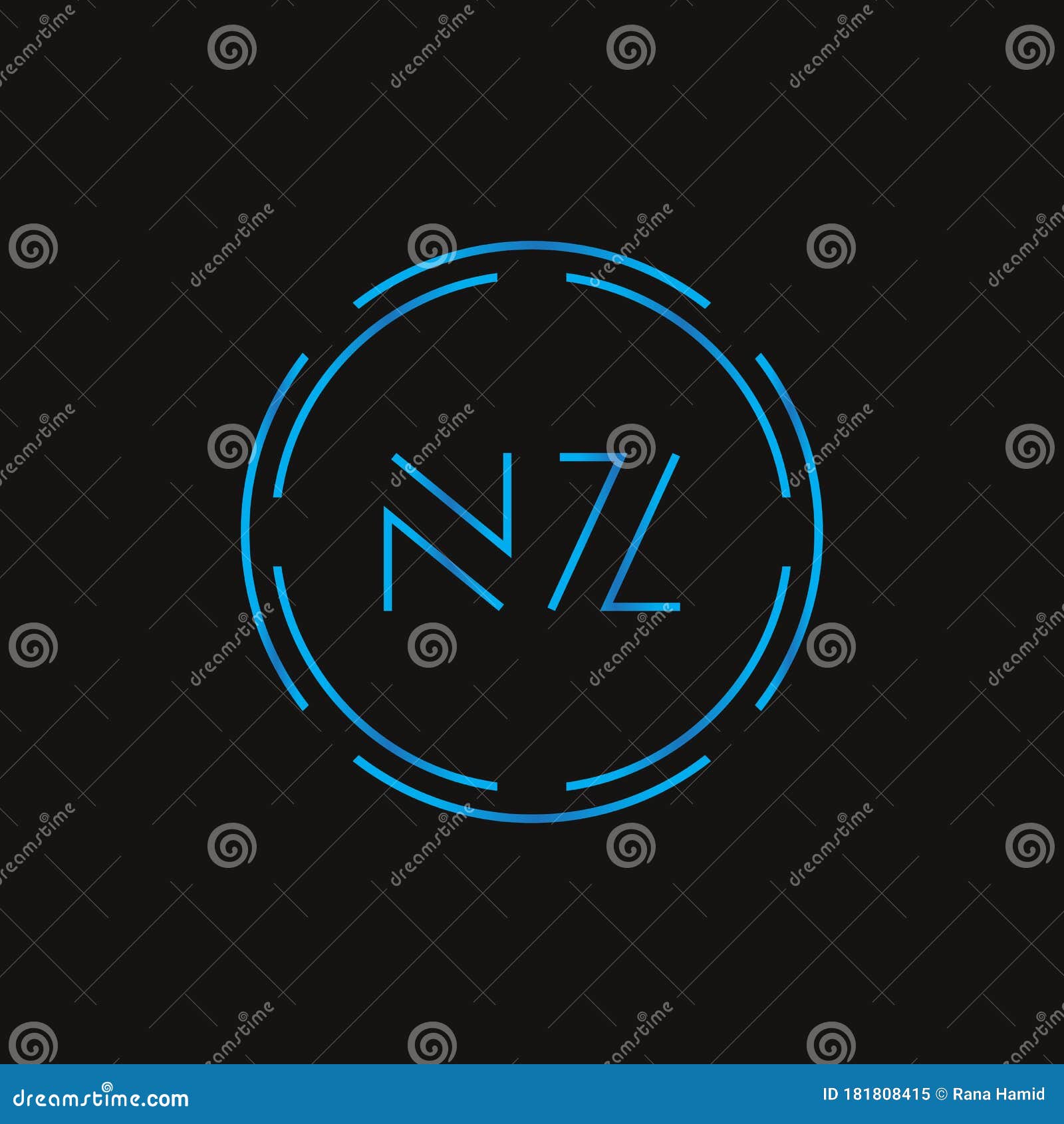 Initial Letter NZ Logo Design Vector Template. Digital Abstract NZ ...