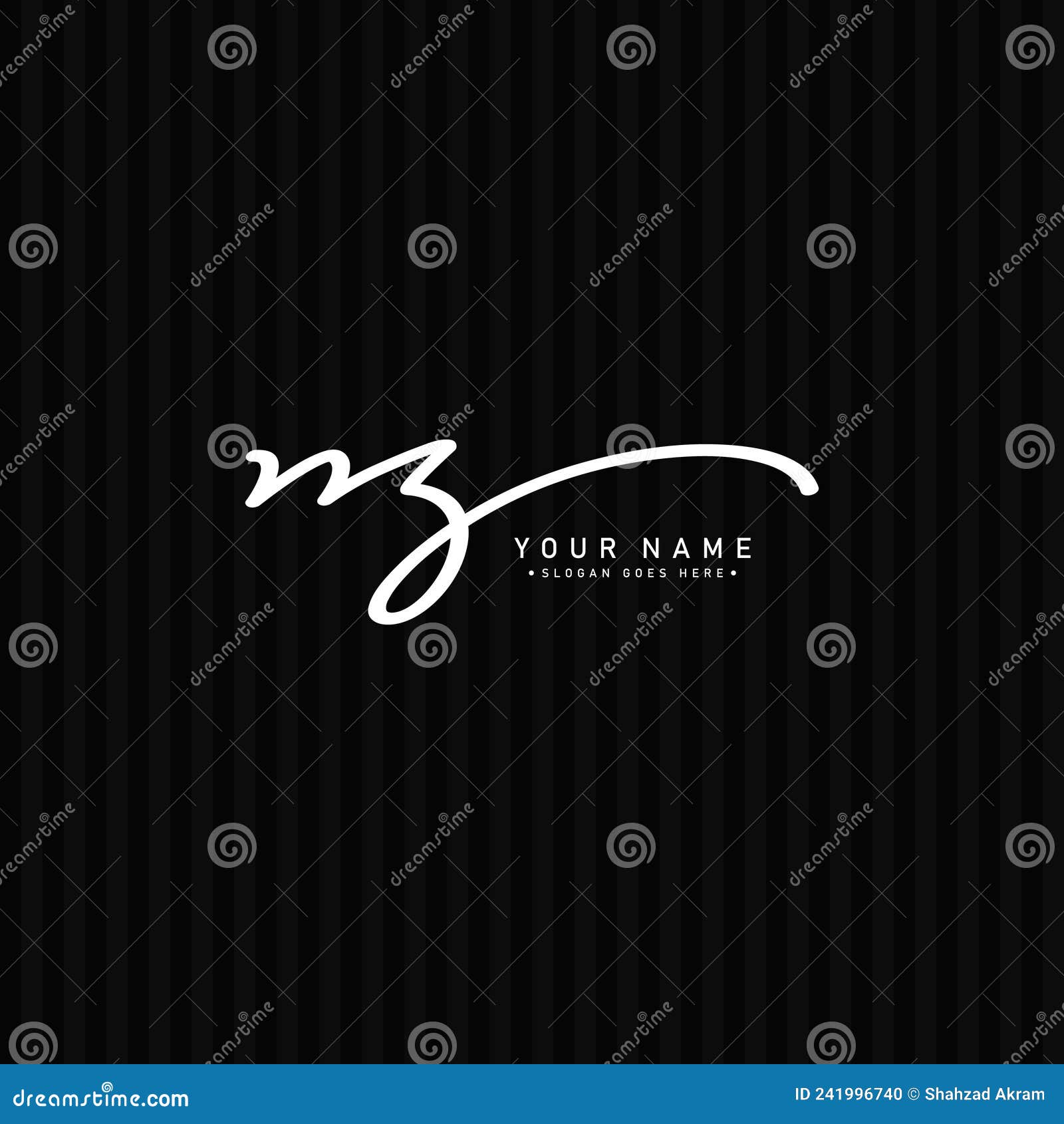 Initial Letter NZ Logo - Handwritten Signature Style Logo Vector ...