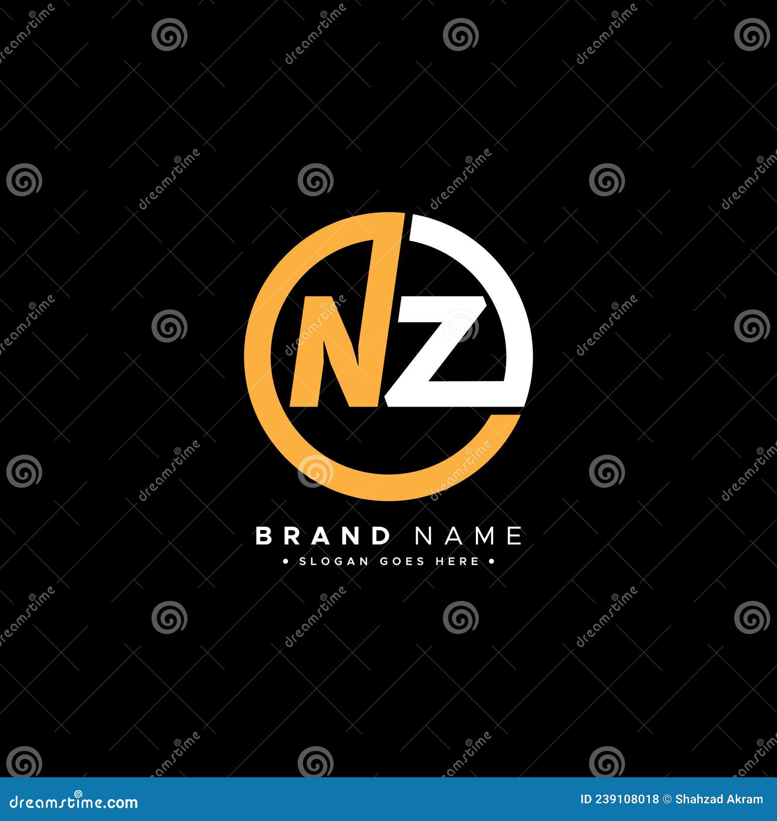 Initial Letter NZ Logo - Minimal Business Logo Stock Vector ...