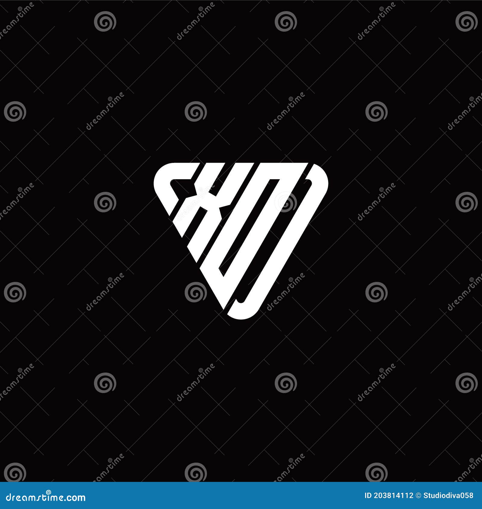 Initial Letter X O Linked Triangle Design Logo Stock Vector ...