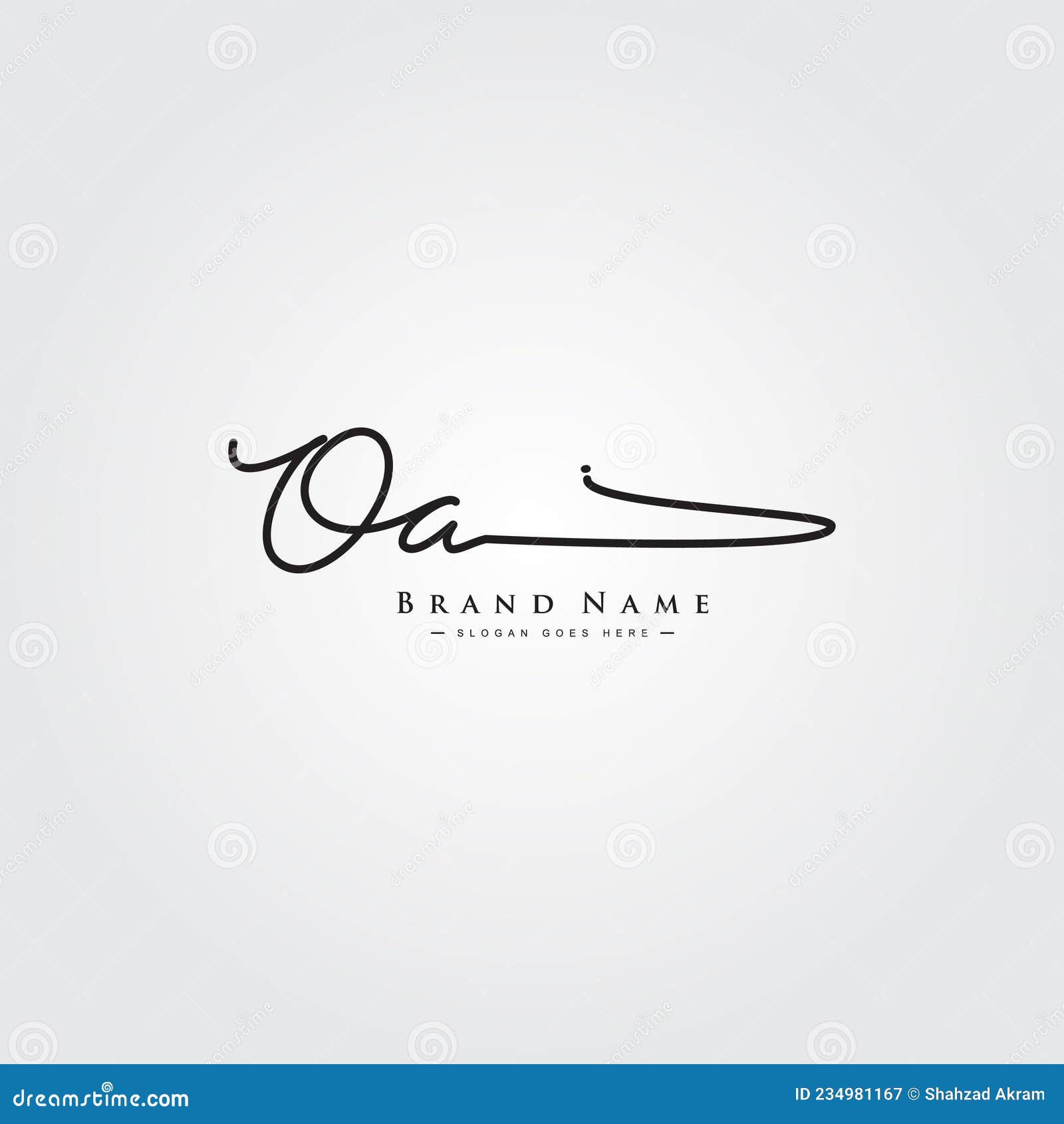 Initial Letter OA Logo - Hand Drawn Signature Logo Stock Vector ...