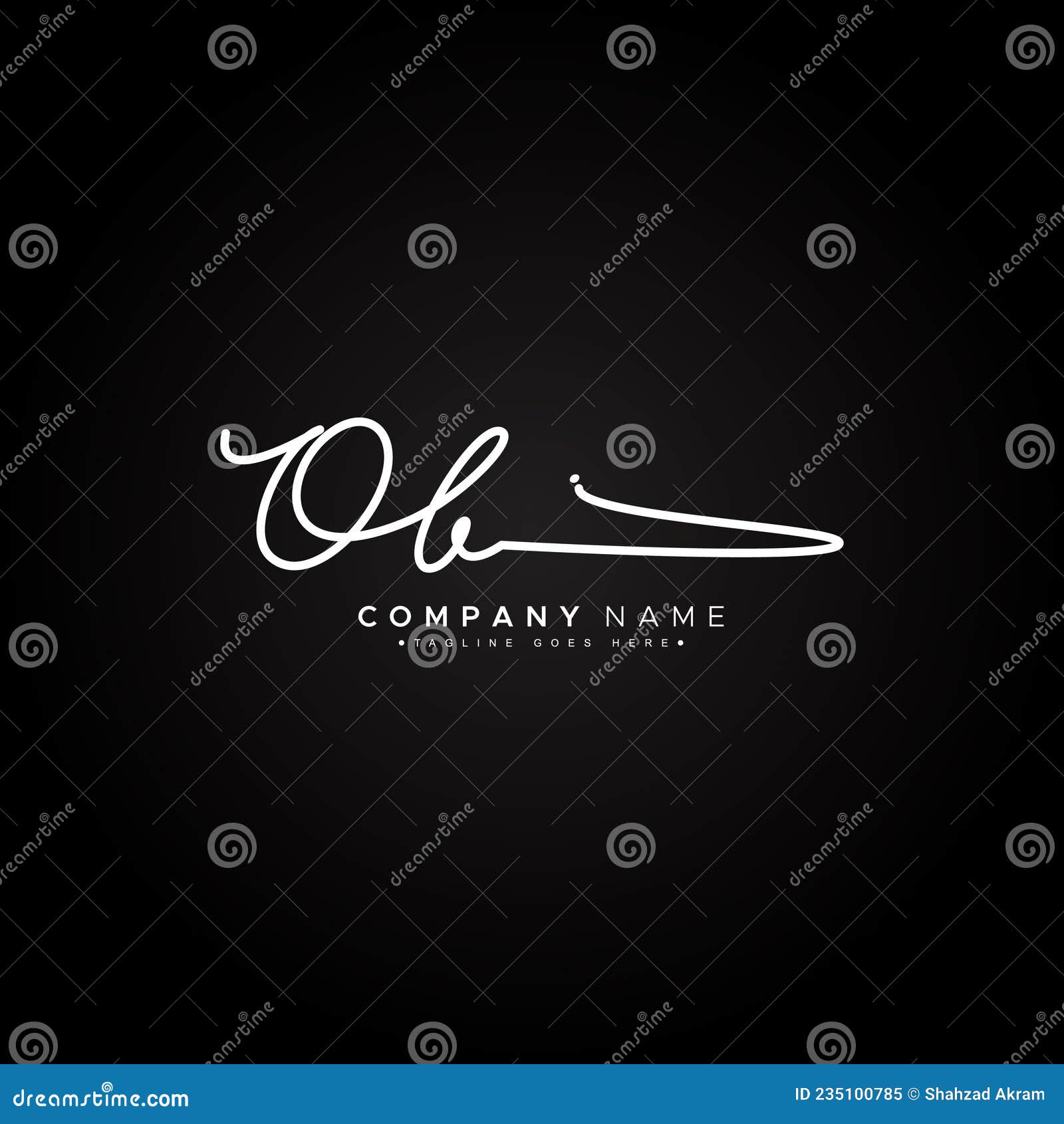Initial Letter OB Logo - Handwritten Signature Logo Stock Vector ...