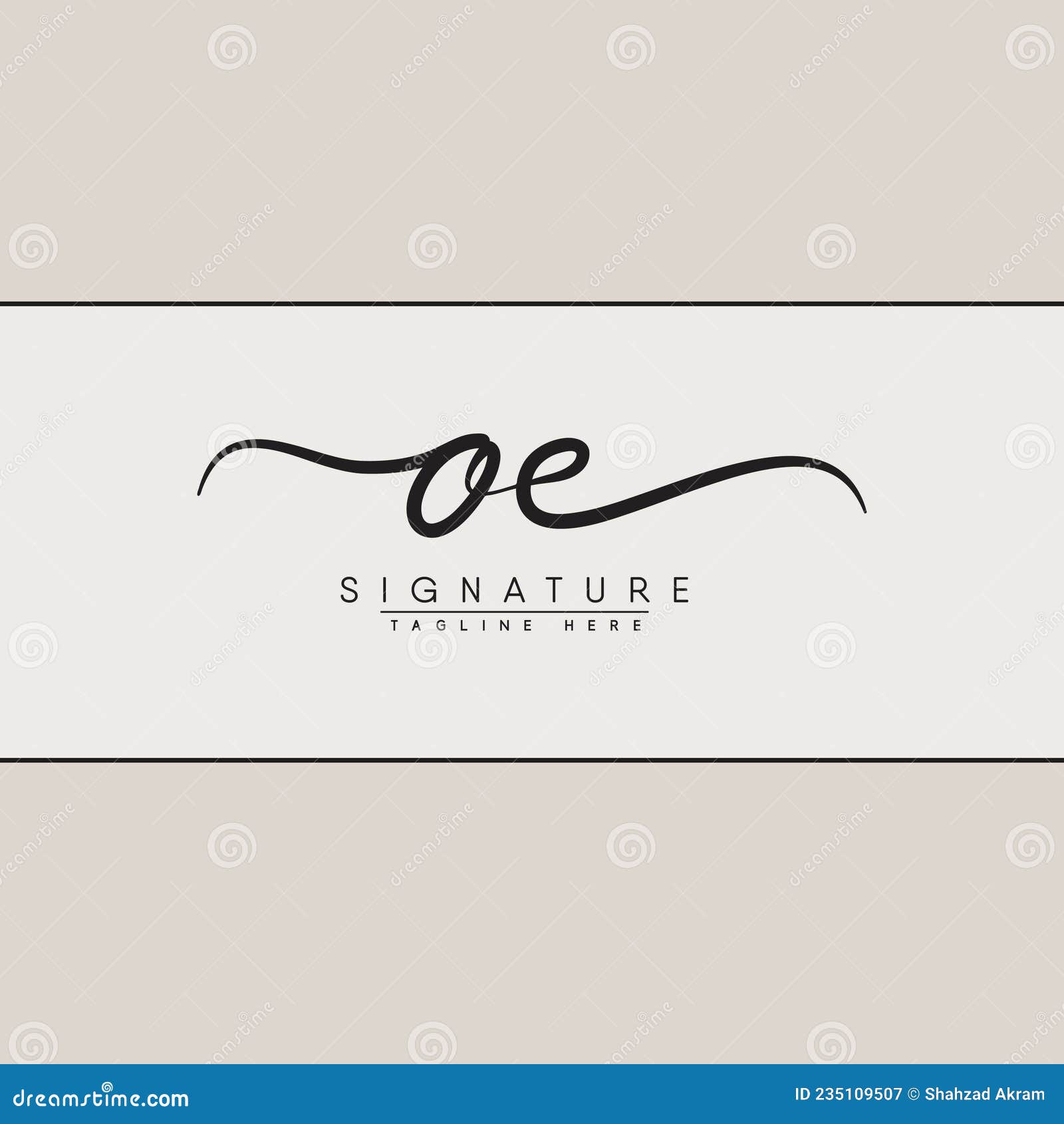 Initial Letter OE Logo - Handwritten Signature Logo Stock Vector ...