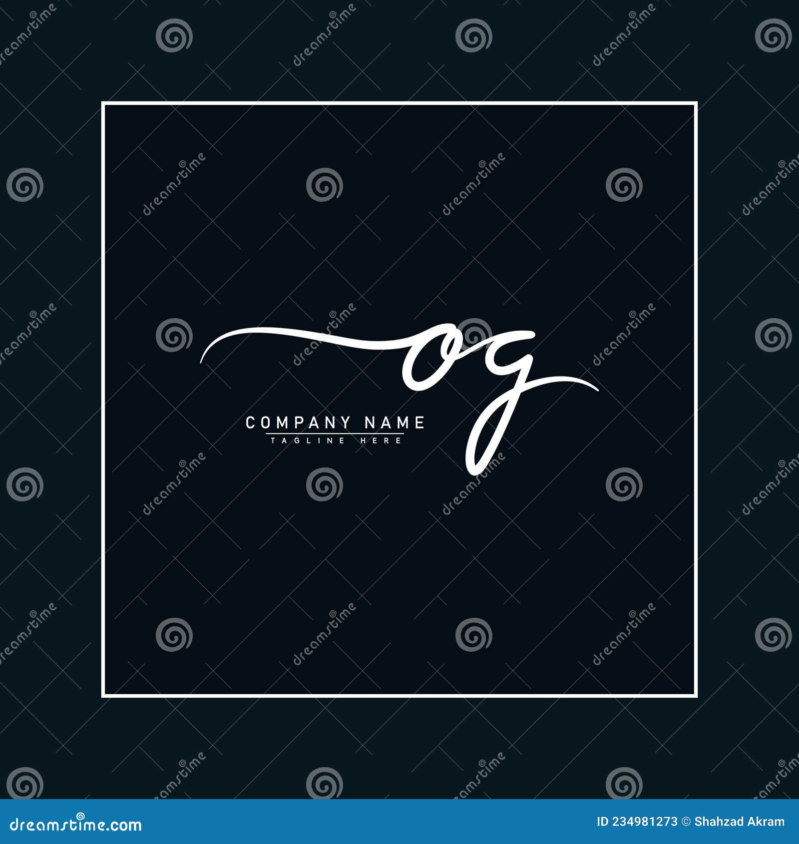Initial Letter OG Logo - Hand Drawn Signature Logo Stock Vector ...