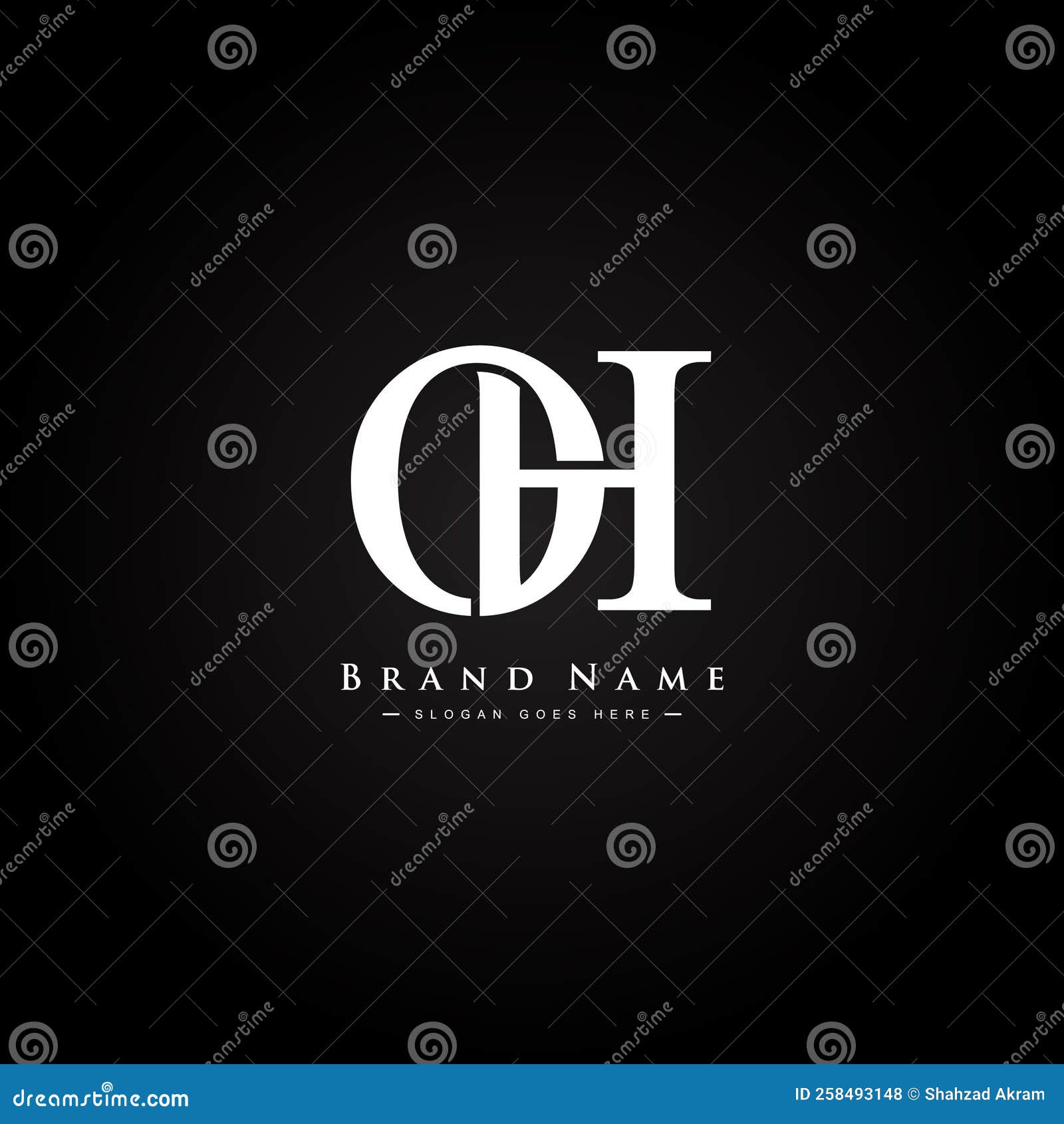 Initial Letter OH Logo - Minimal Monogram Logo Stock Vector ...