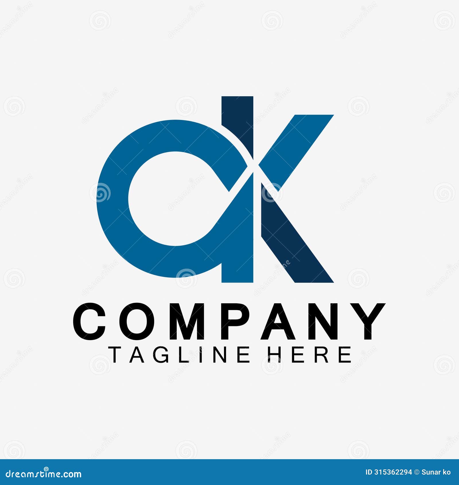 Initial Letter OK Logo Design Vector Template Stock Vector ...