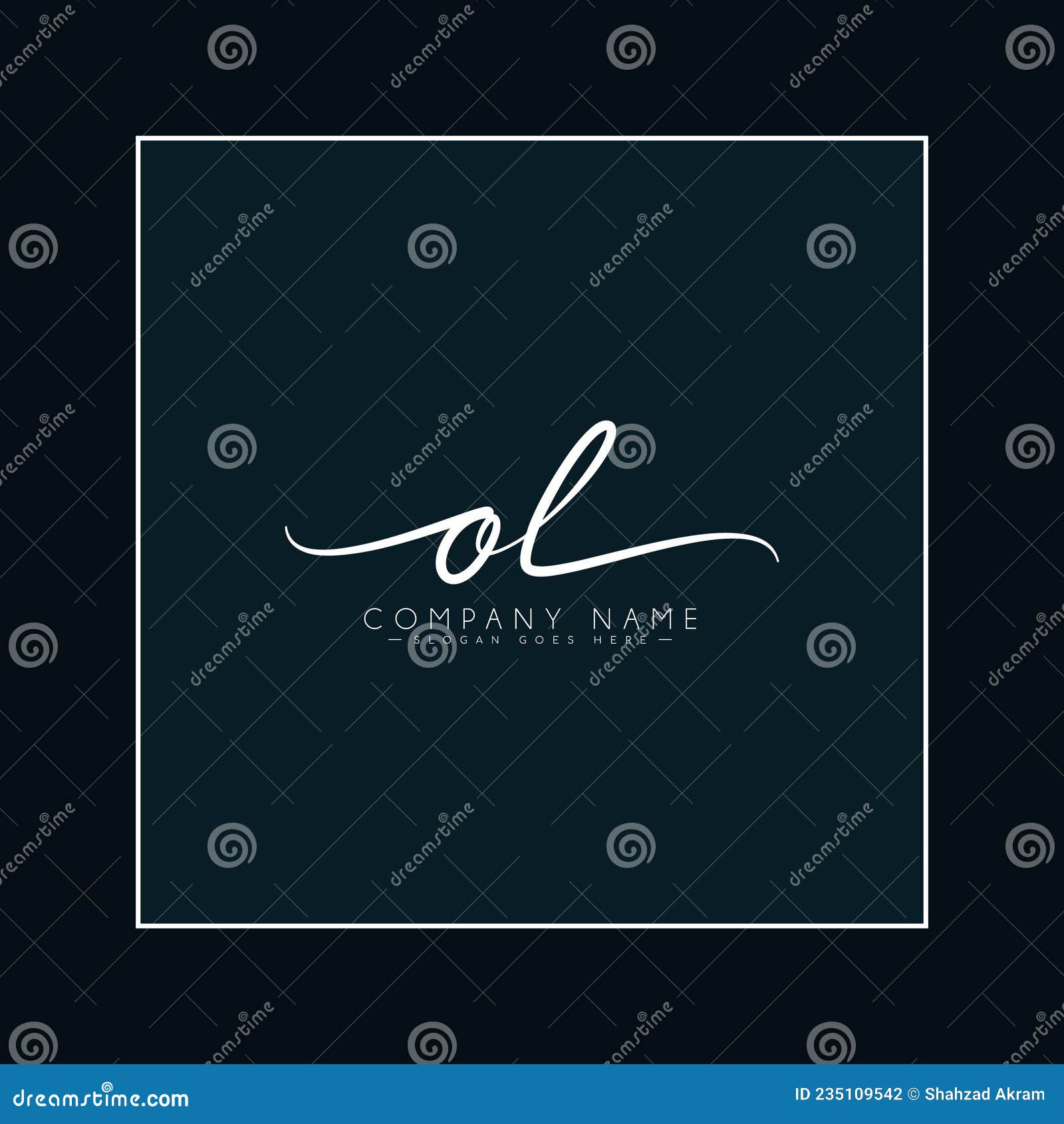 Initial Letter OL Logo - Hand Drawn Signature Style Logo Stock Vector ...