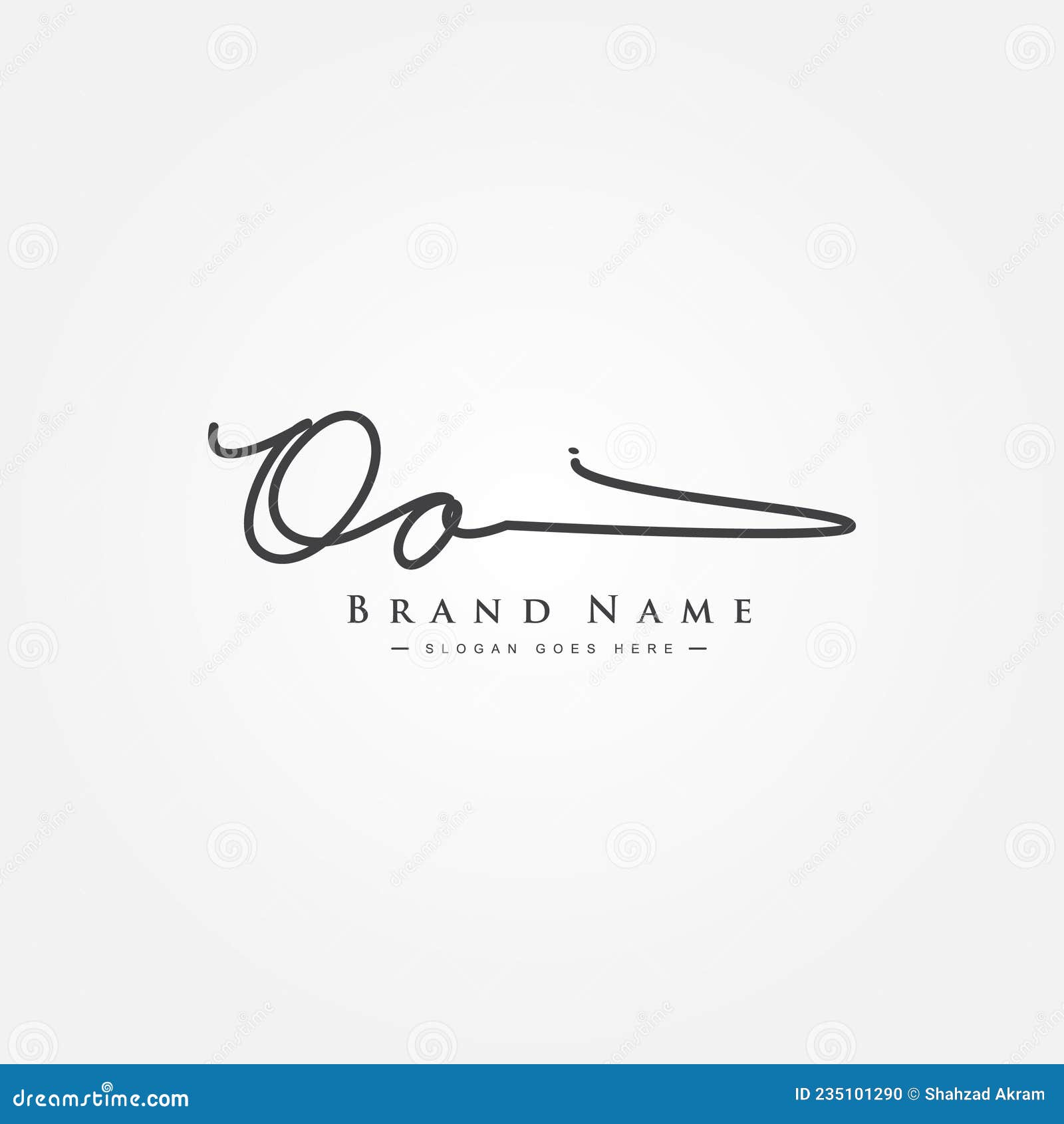 Initial Letter OO Logo - Handwritten Signature Logo Stock Vector ...