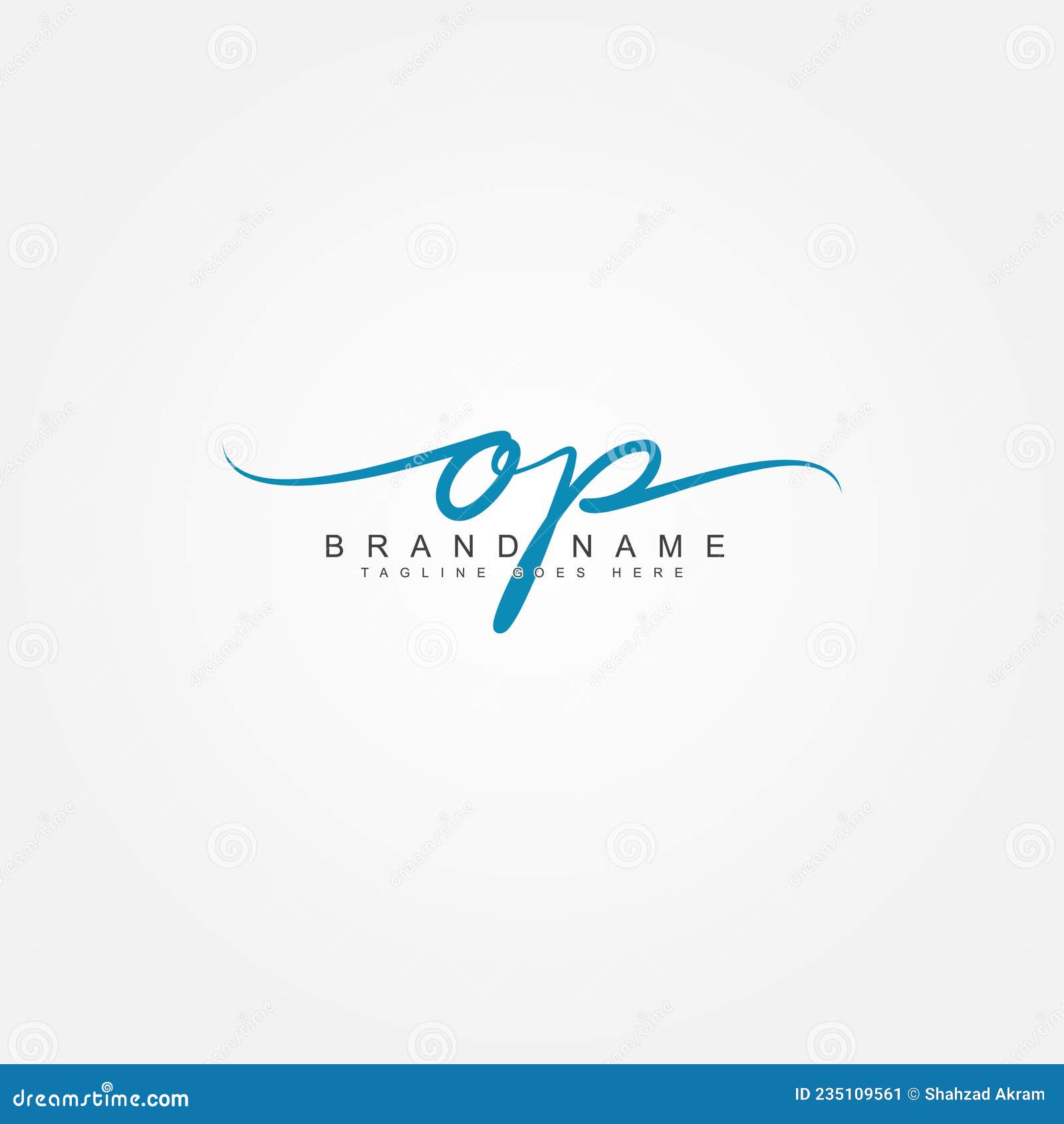 Initial Letter OP Logo - Handwritten Signature Logo Stock Vector ...