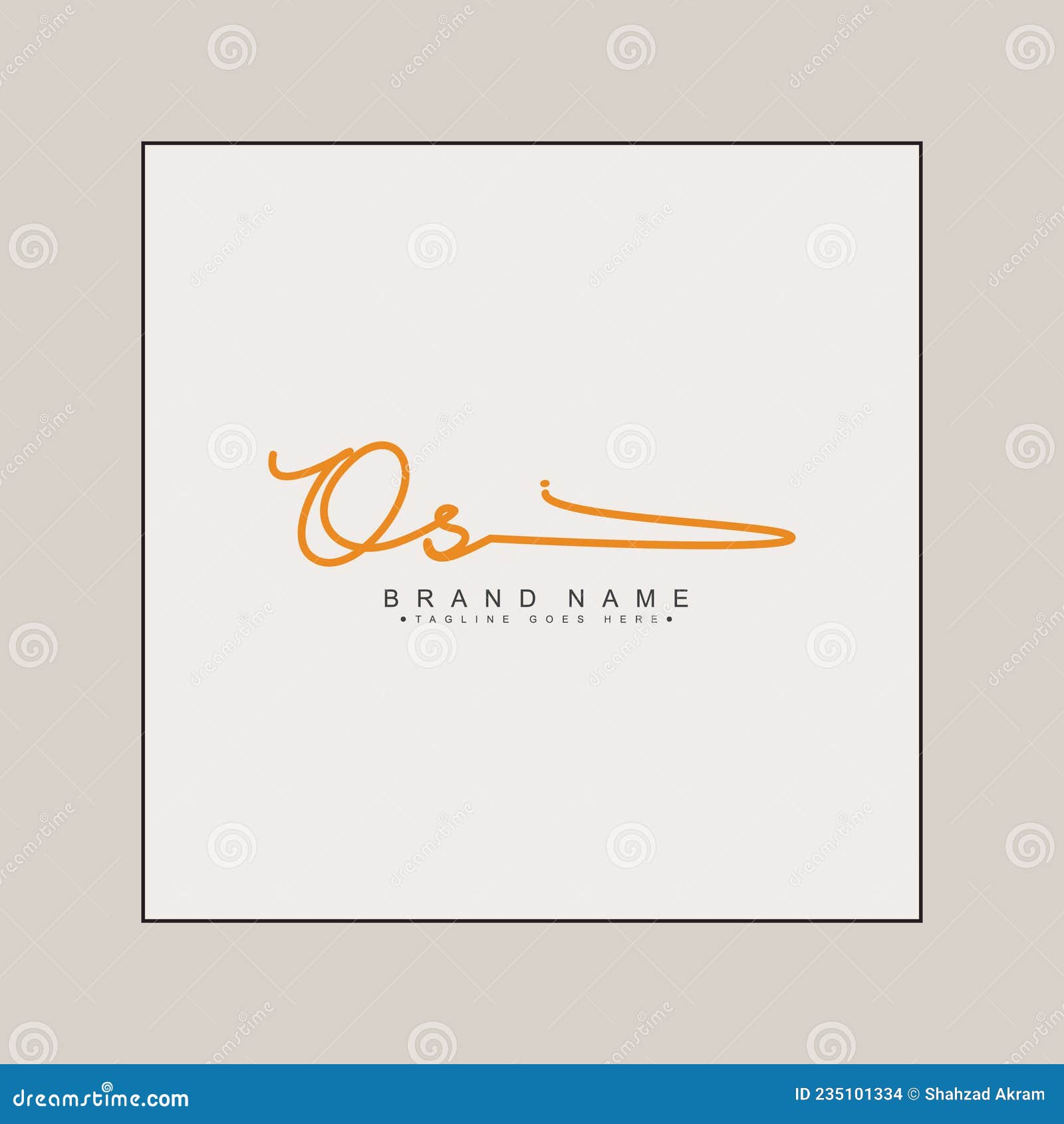 Initial Letter OS Logo - Handwritten Signature Logo Stock Vector ...