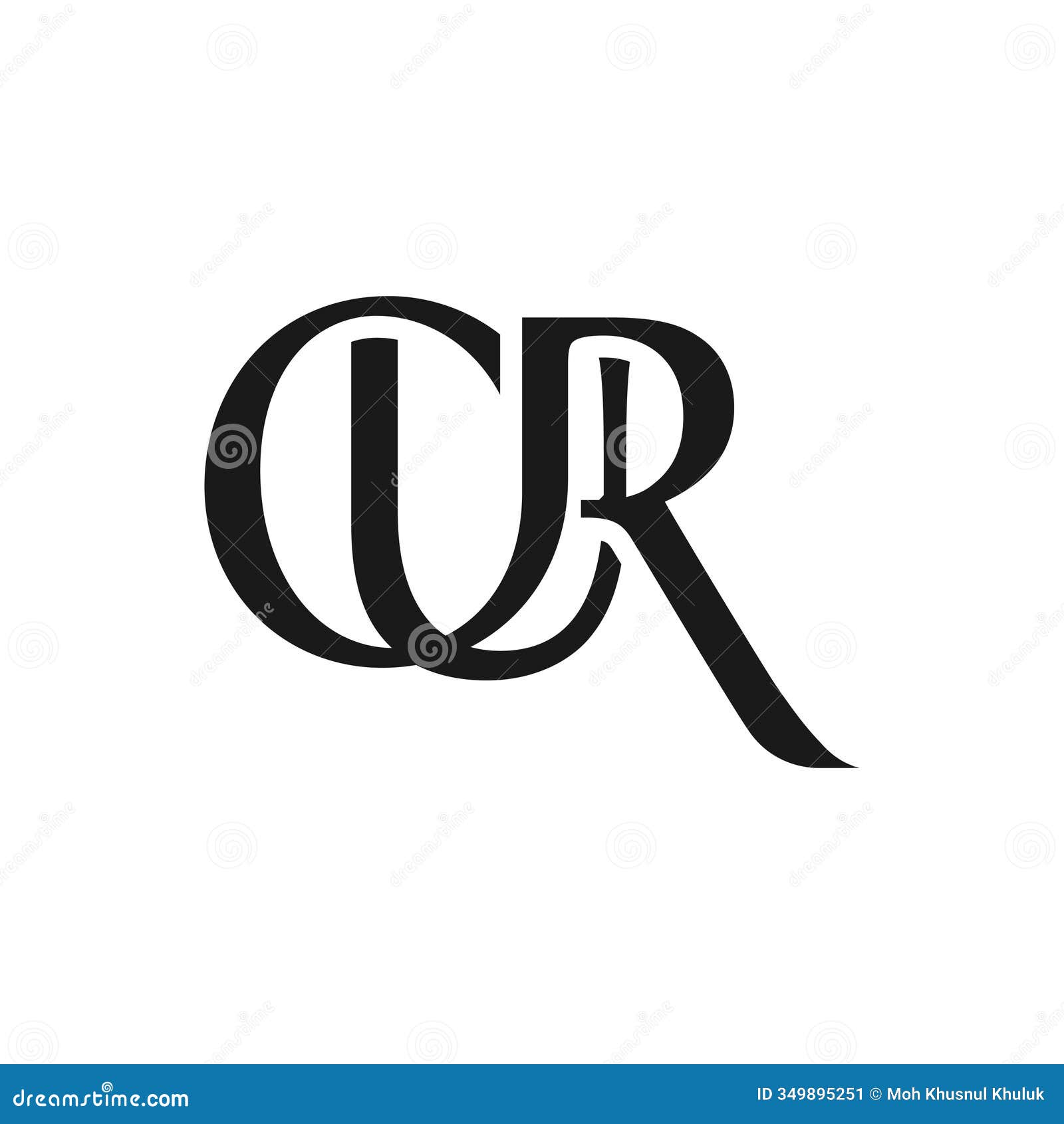 Initial Letter OUR Logo Unique Black Color Stock Illustration ...