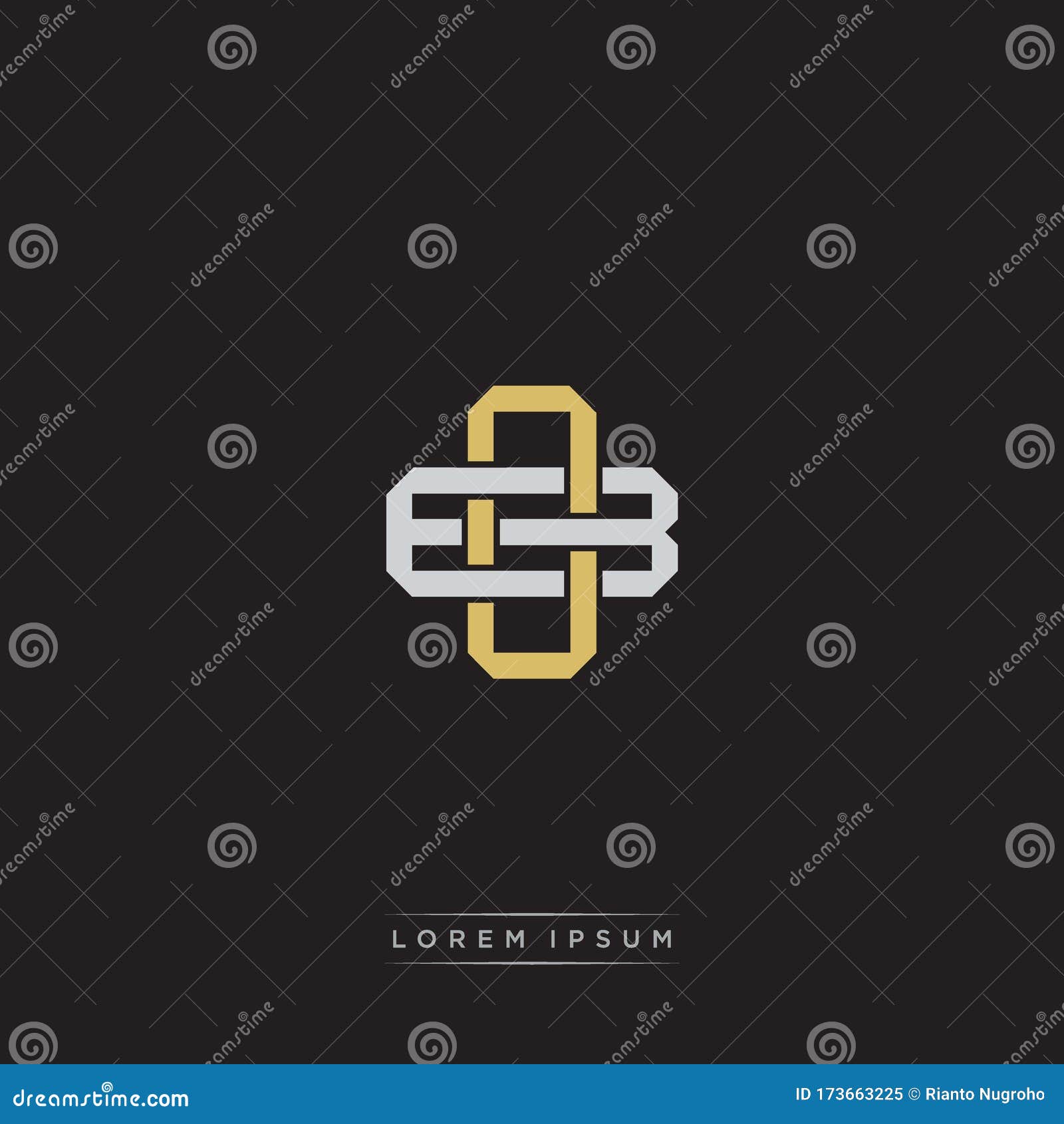 Initial Letter Overlapping Interlock Logo Monogram Line Art Style Stock ...