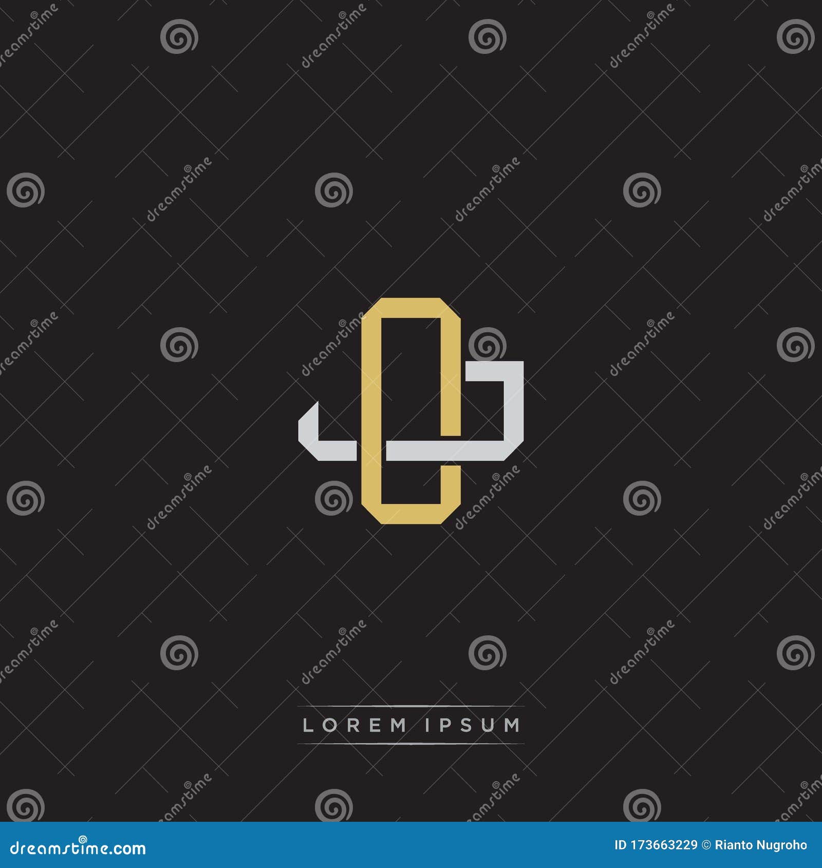 Initial Letter Overlapping Interlock Logo Monogram Line Art Style Stock ...