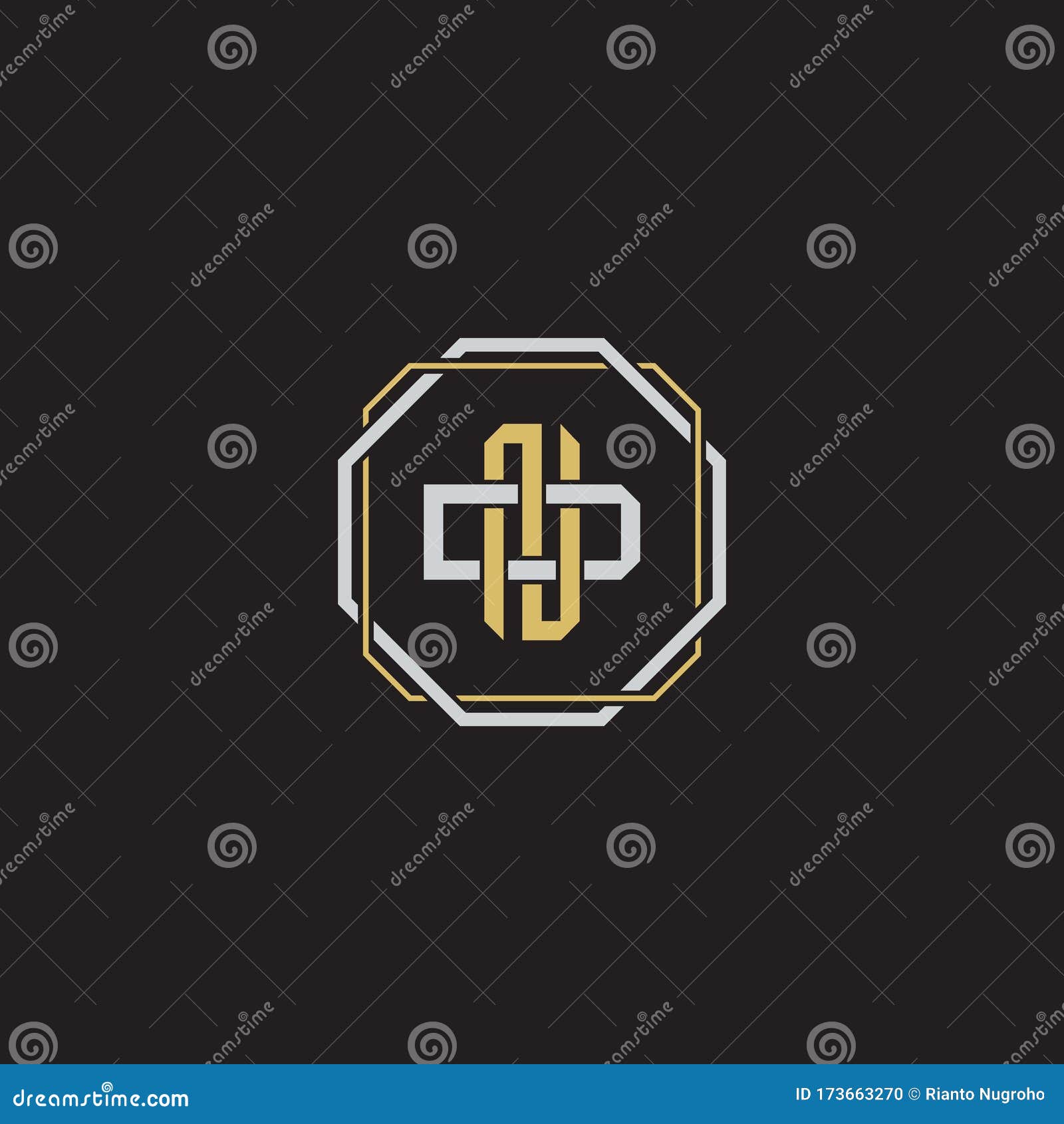 Initial Letter Overlapping Interlock Logo Monogram Line Art Style Stock ...
