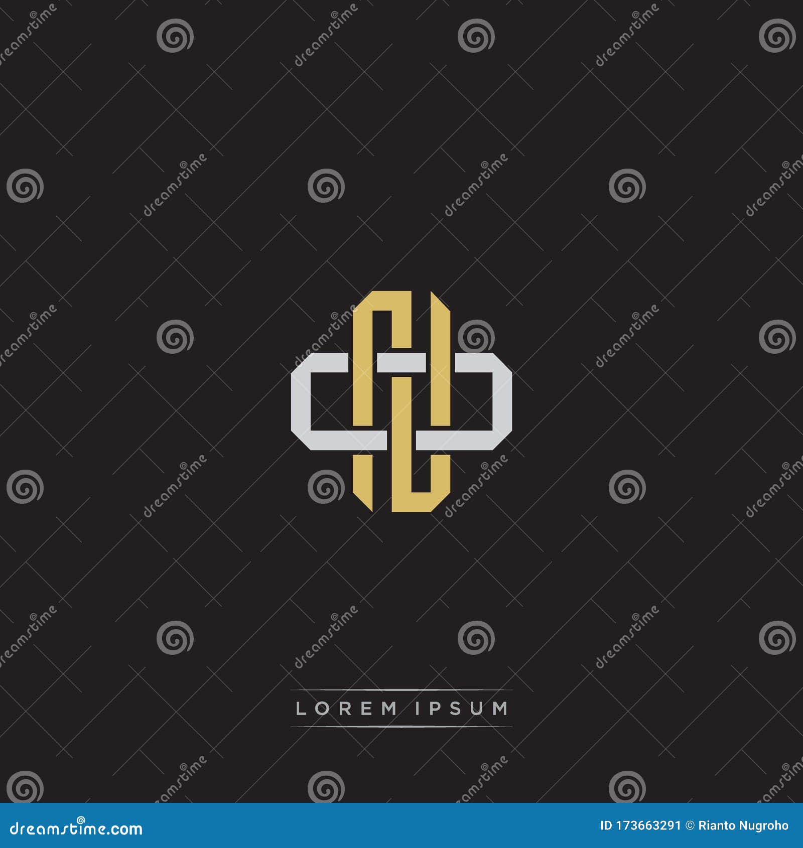 Initial Letter Overlapping Interlock Logo Monogram Line Art Style Stock ...