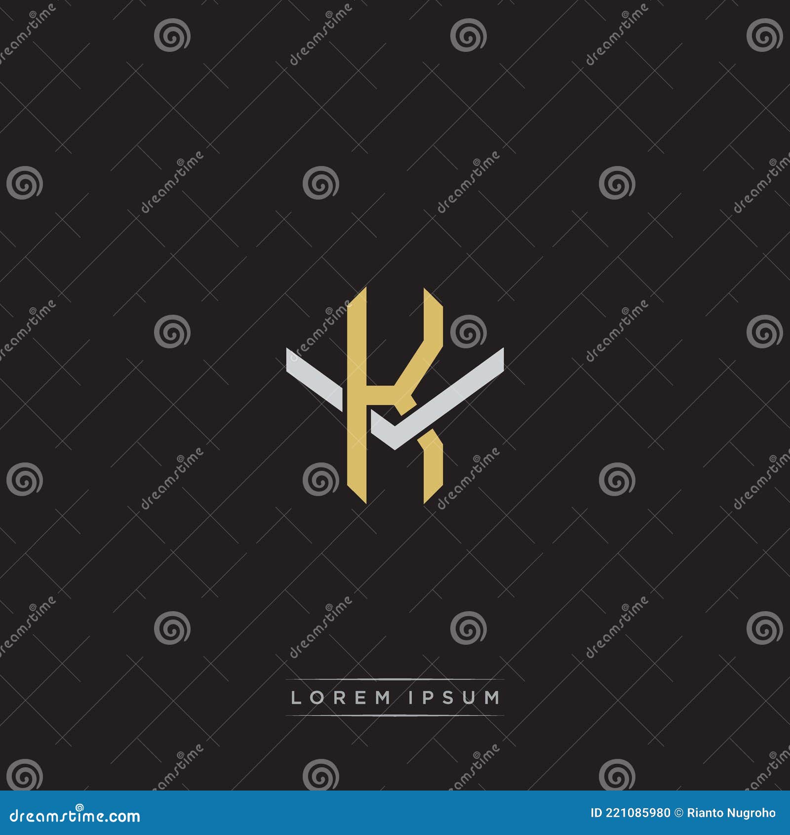 Initial Letter Overlapping Interlock Logo Monogram Line Art Style Stock ...