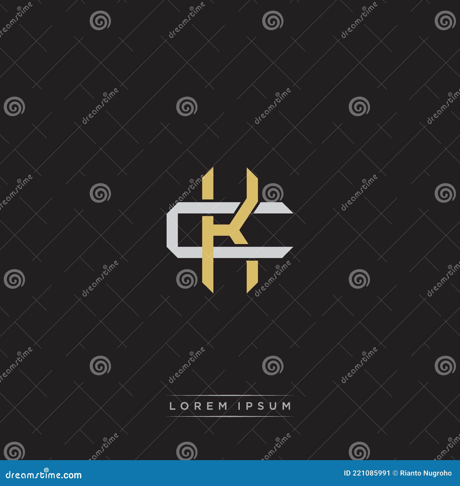 Initial Letter Overlapping Interlock Logo Monogram Line Art Style Stock ...