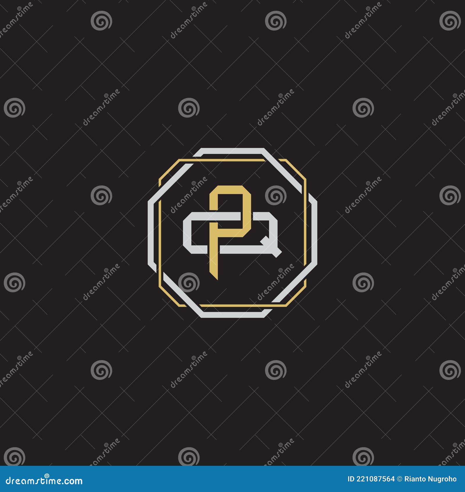 Initial Letter Overlapping Interlock Logo Monogram Line Art Style Stock ...