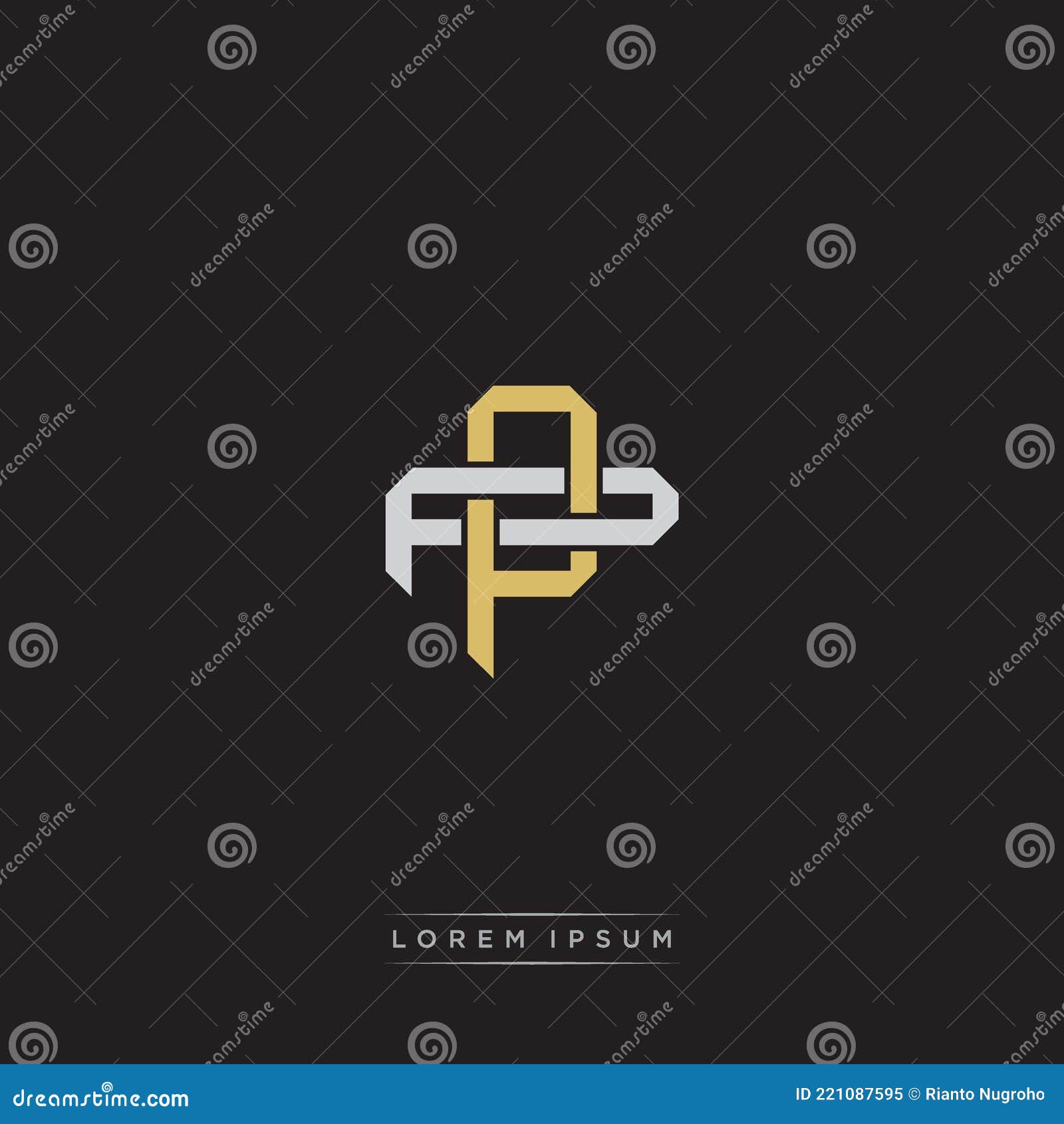 Initial Letter Overlapping Interlock Logo Monogram Line Art Style Stock ...