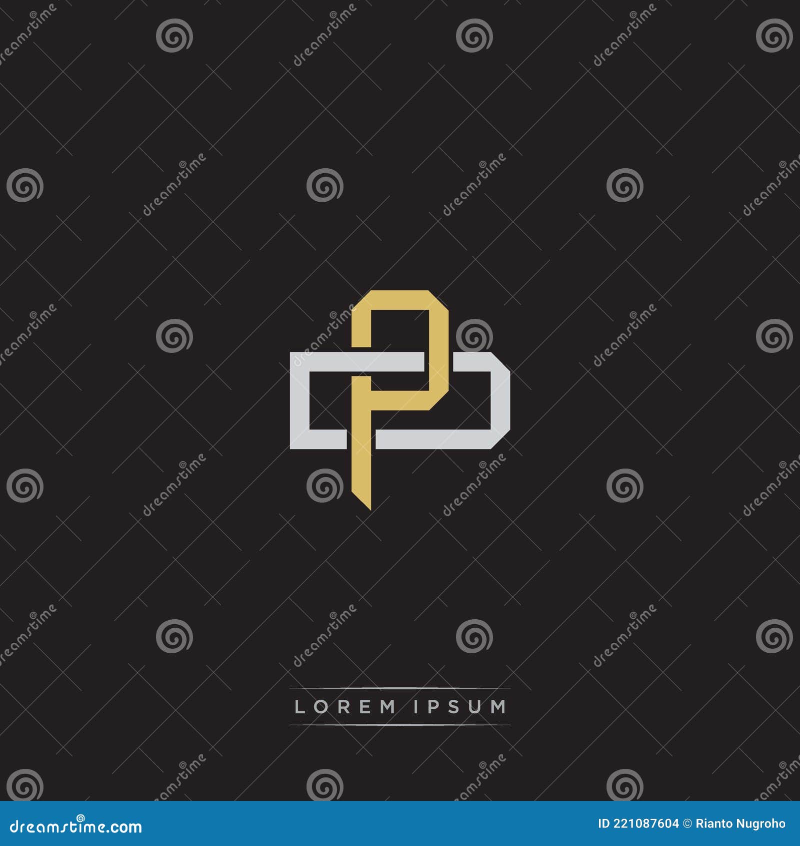 Initial Letter Overlapping Interlock Logo Monogram Line Art Style Stock ...