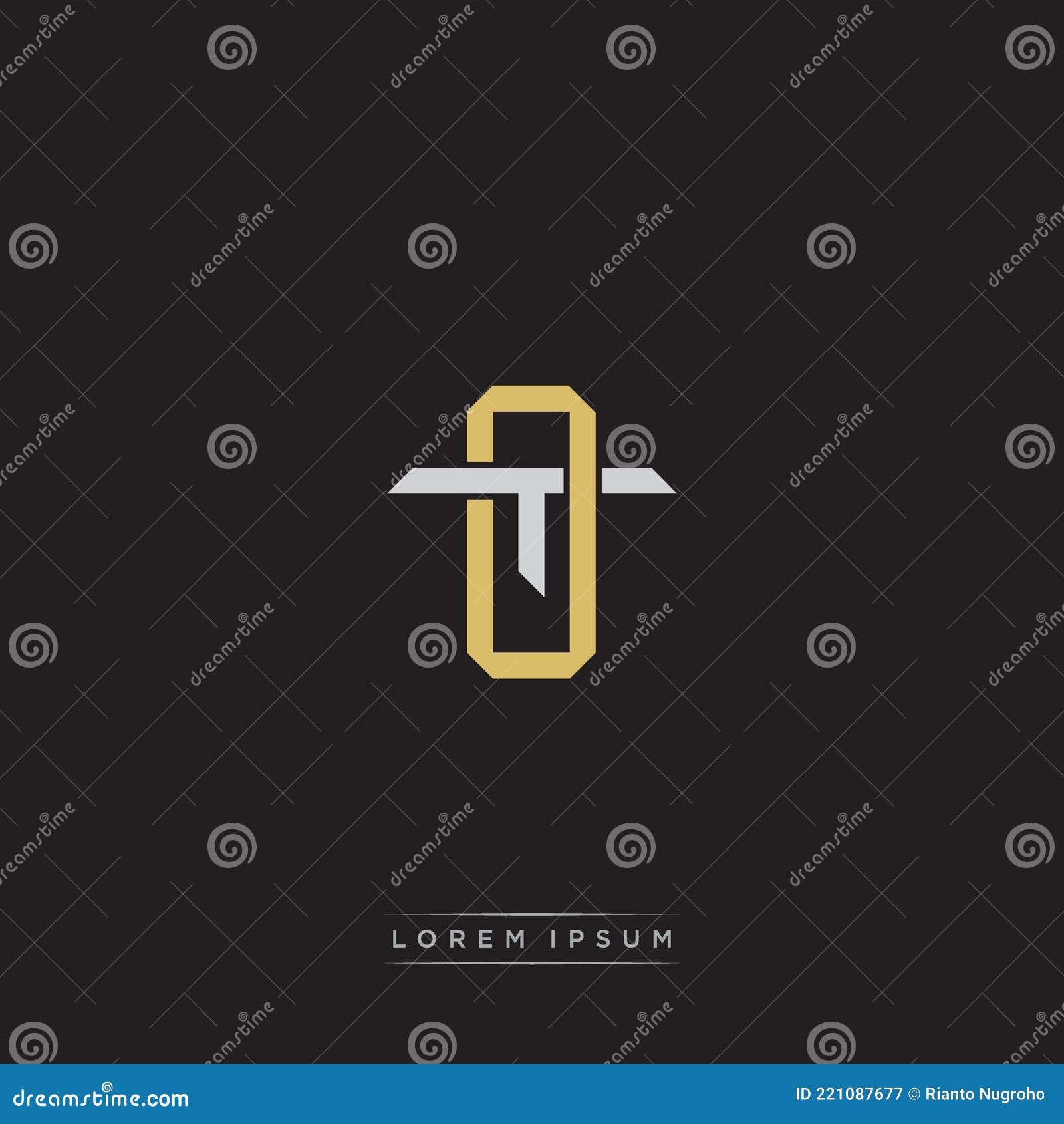 Initial Letter Overlapping Interlock Logo Monogram Line Art Style Stock ...