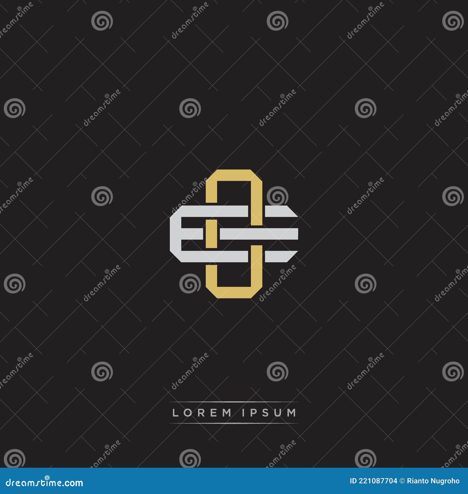Initial Letter Overlapping Interlock Logo Monogram Line Art Style Stock ...