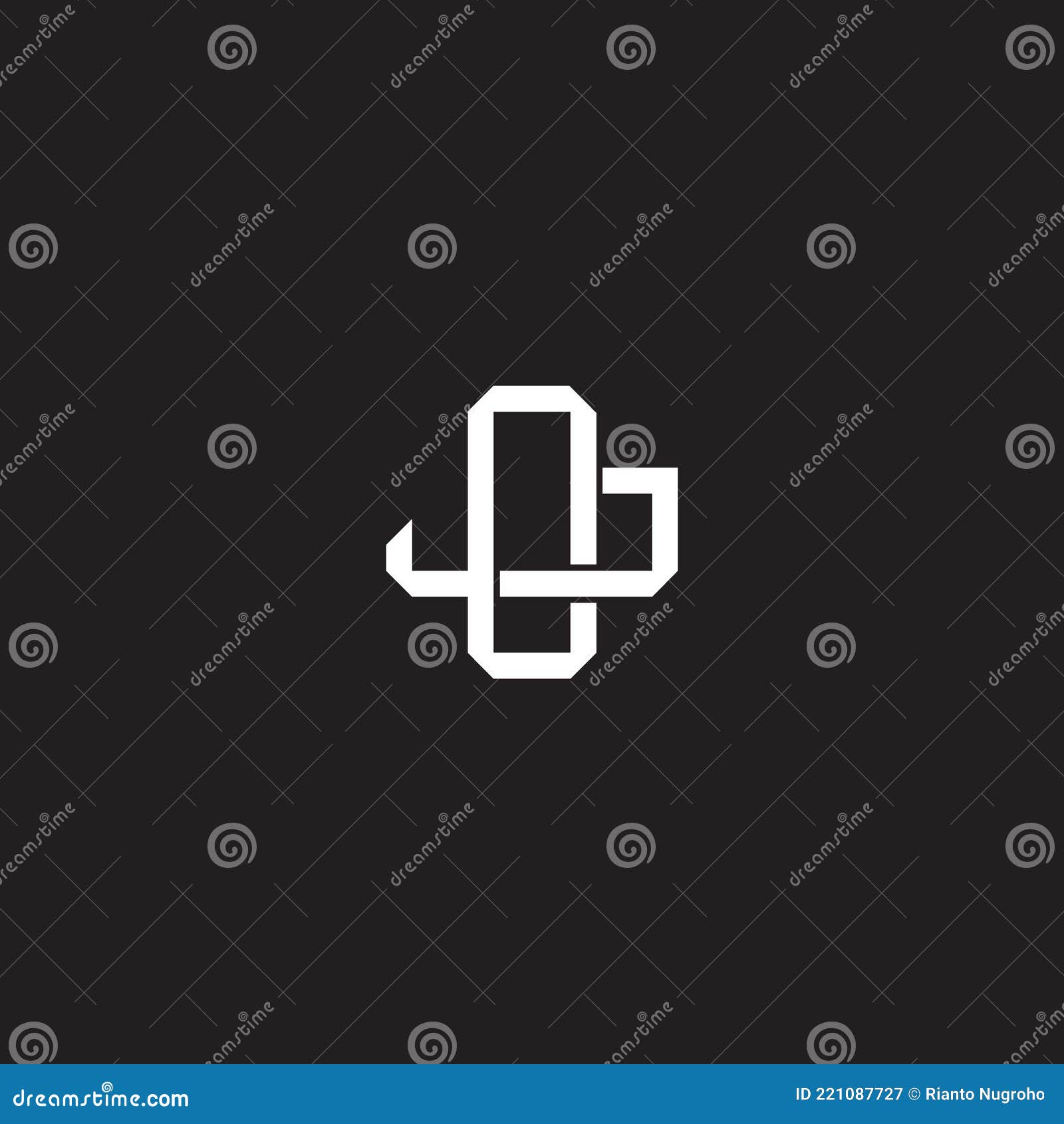 Initial Letter Overlapping Interlock Logo Monogram Line Art Style Stock ...