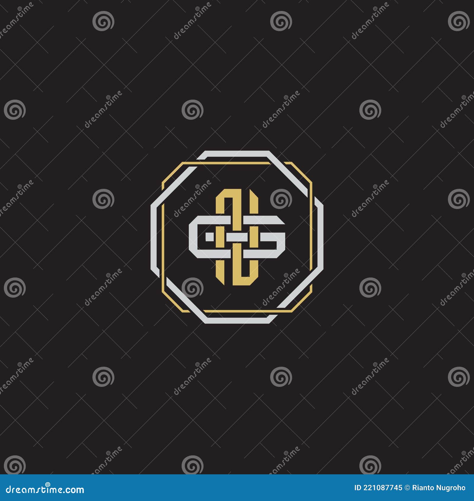 Initial Letter Overlapping Interlock Logo Monogram Line Art Style Stock ...